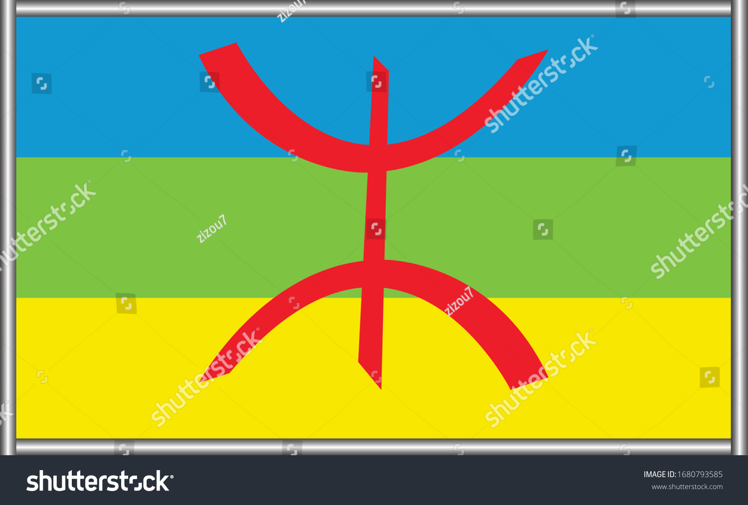 Amazigh Flag Berber Flag Vector Illustration Stock Vector (Royalty Free ...