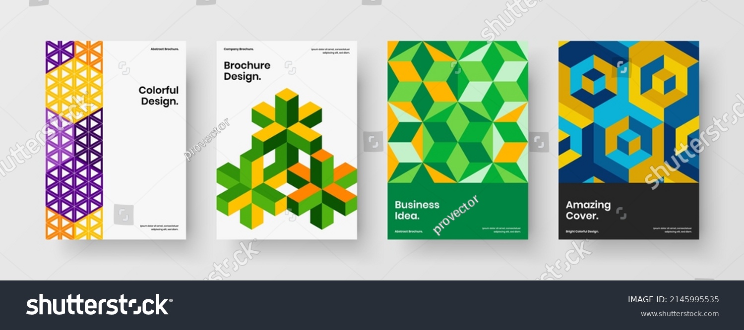 Amazing Geometric Pattern Pamphlet Concept Collection Stock Vector ...