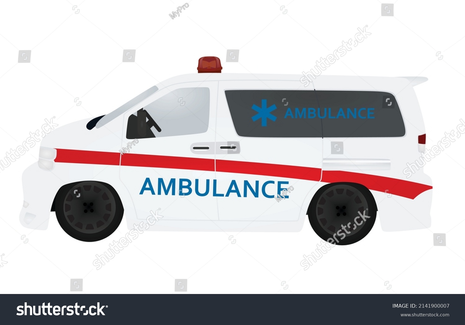 Ambulance Car Side View Vector Illustration Stock Vector (Royalty Free ...