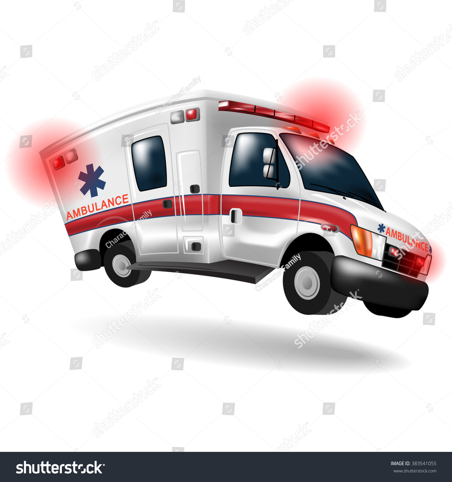 Ambulance Speeding Vector Cartoon Stock Vector (Royalty Free) 383541055