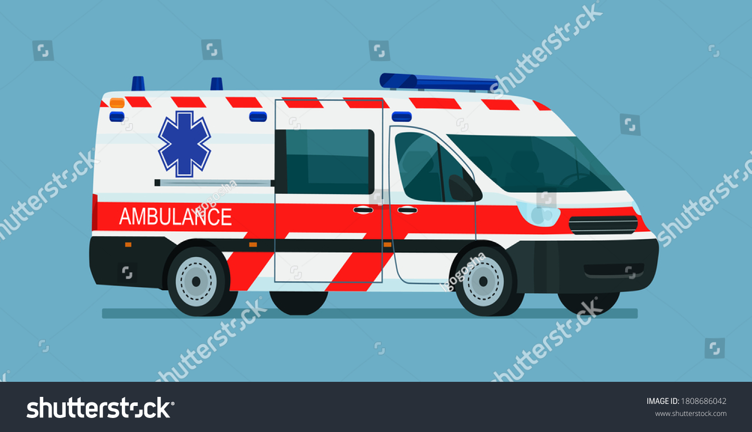 Ambulance Van Isolated Vector Flat Style Stock Vector (Royalty Free ...