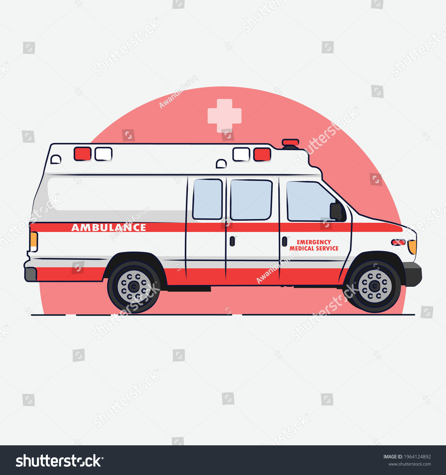 Ambulance Van Vector Art Illustration Stock Vector (Royalty Free ...