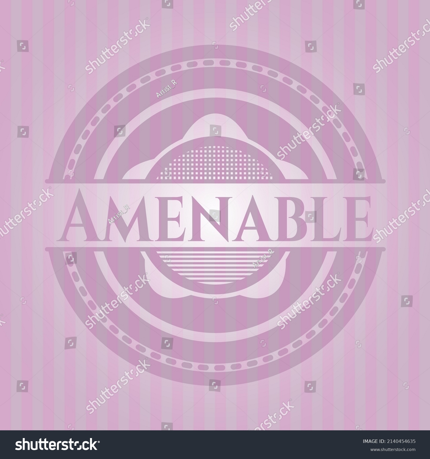 Amenable Vintage Pink Emblem Vector Design Stock Vector (Royalty Free ...