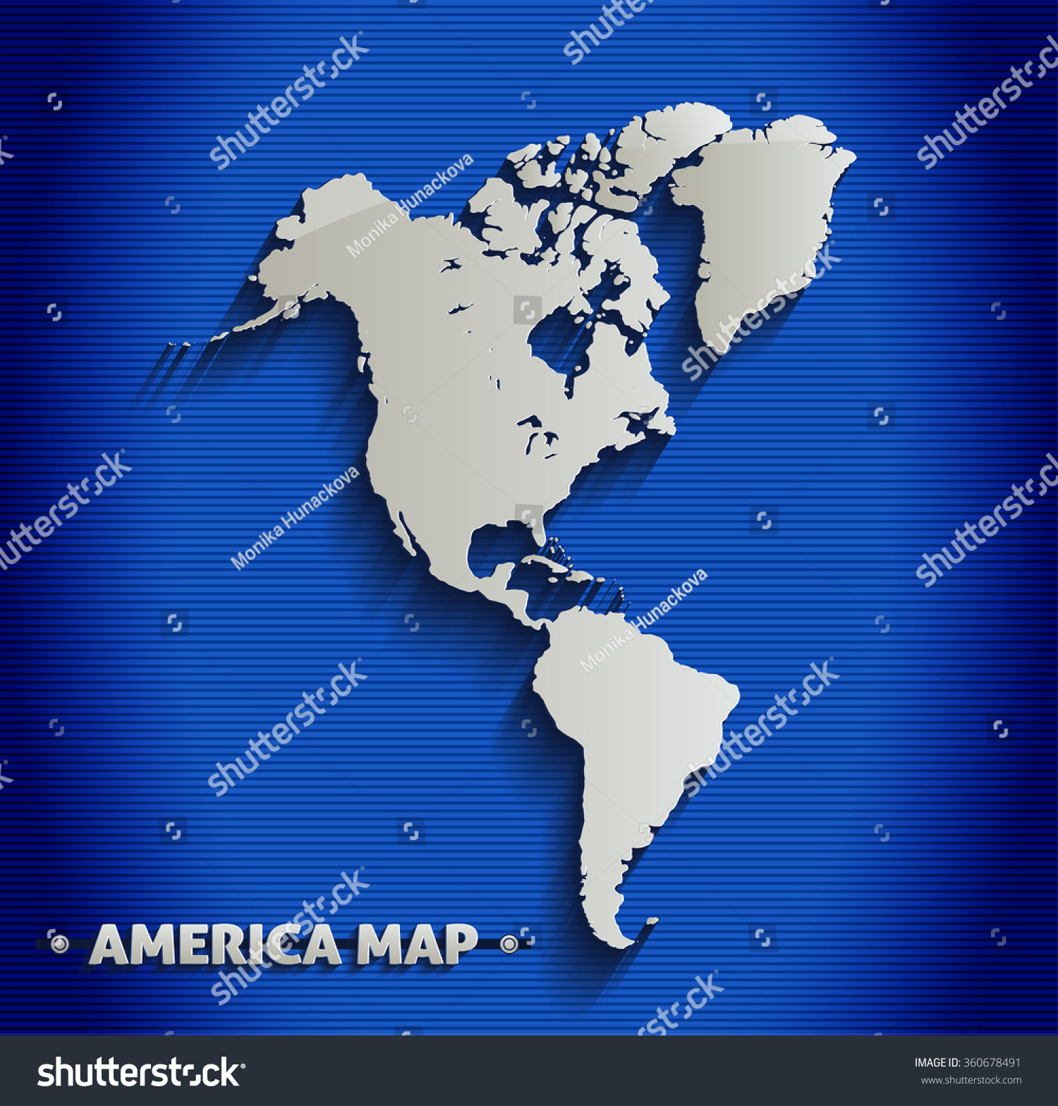 America Map Blue Line 3d Vector Stock Vector (Royalty Free) 360678491 ...