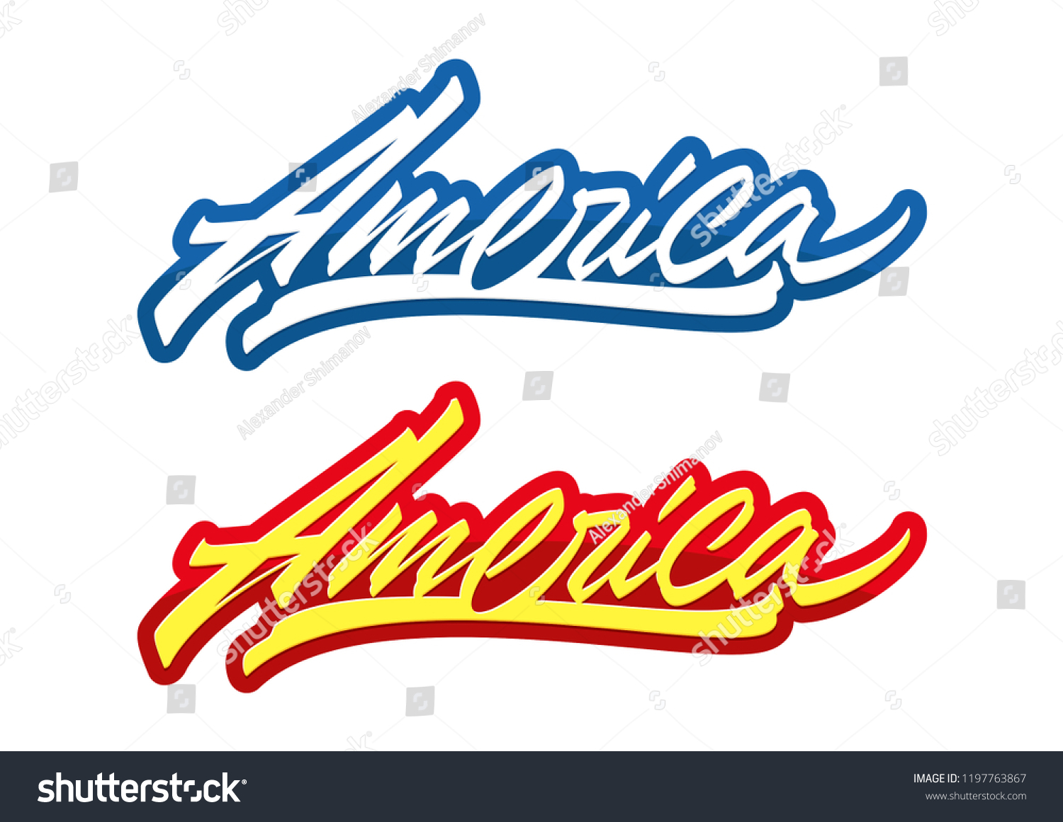 America Vector Lettering Script Logo Sign Stock Vector (Royalty Free ...