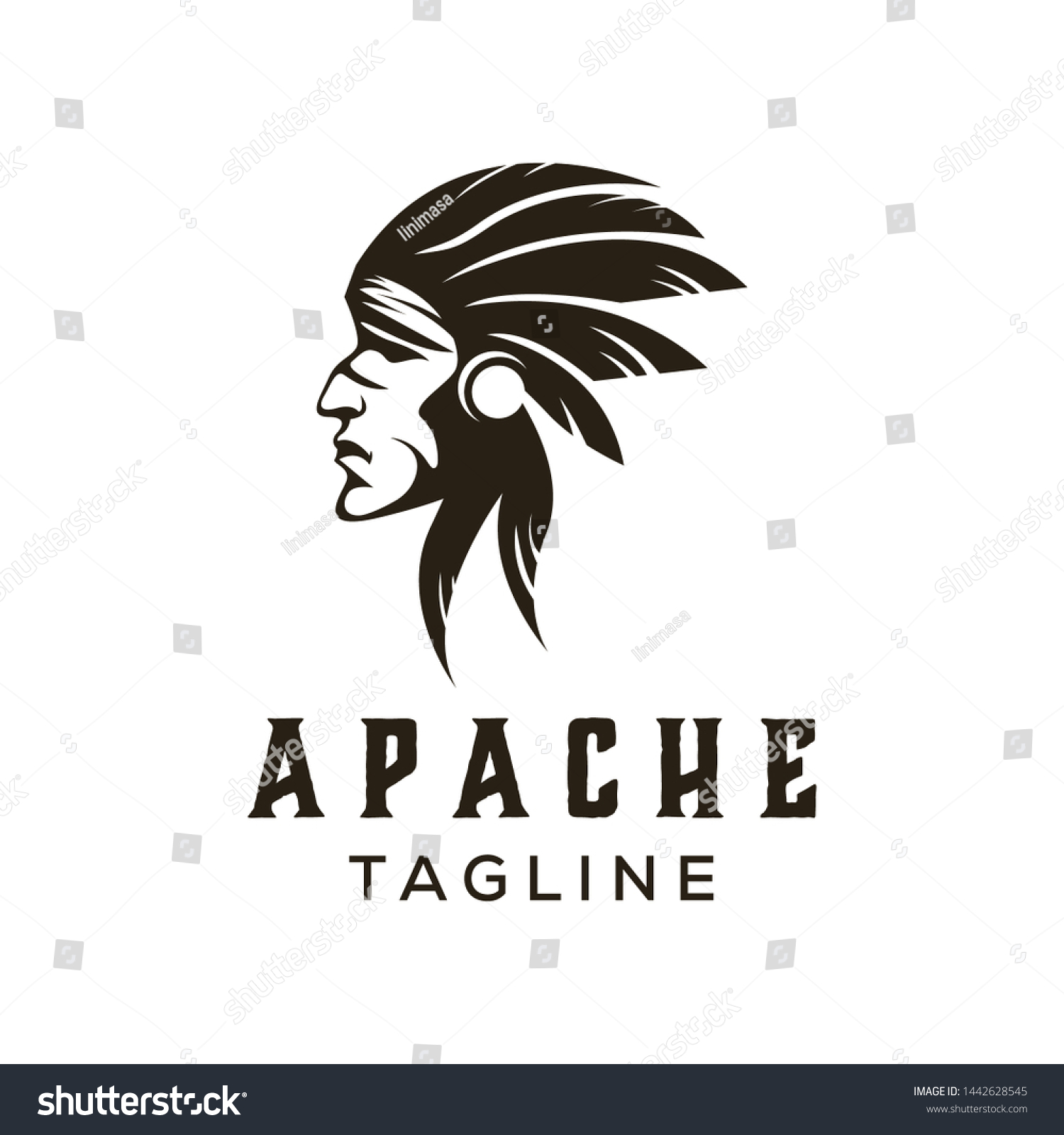 American Apache Indian Logo Designs Stock Vector (Royalty Free ...