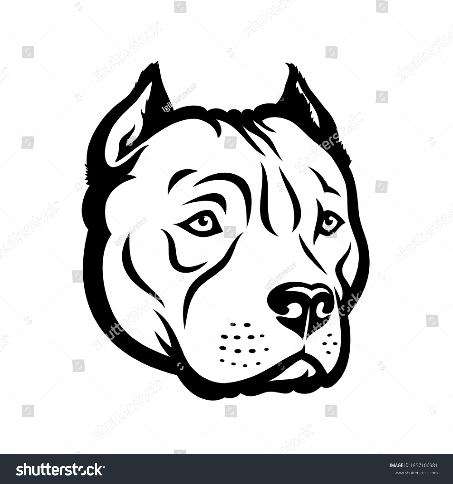 American Bully Dog Isolated Vector Illustration Stock Vector (Royalty ...
