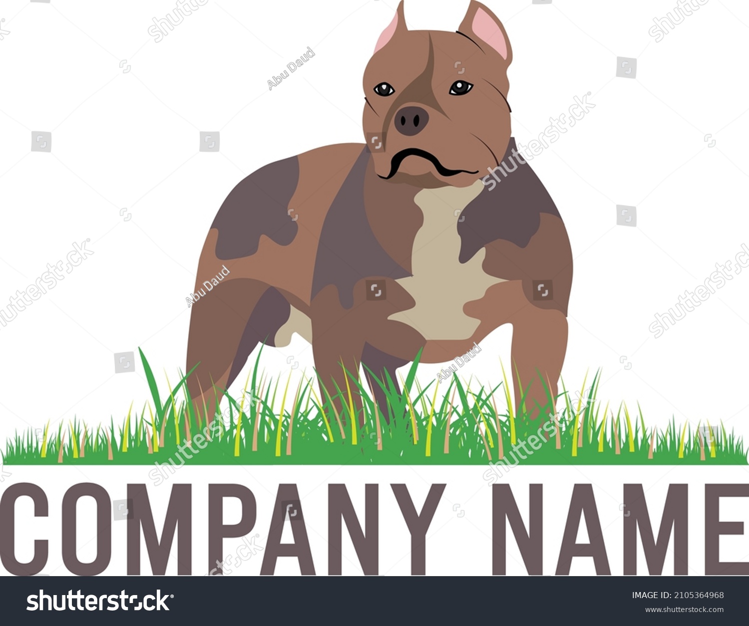 American Bully Dog Logo Vector Stock Vector (Royalty Free) 2105364968