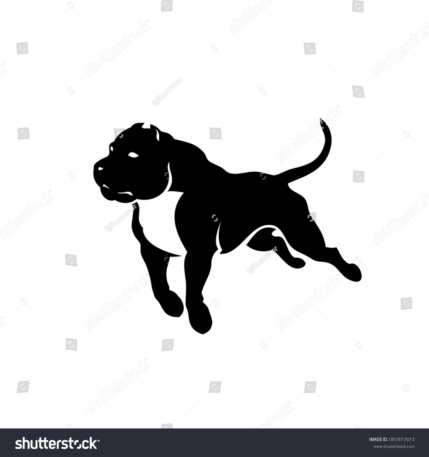 American Bully Dog Vector Illustration Stock Vector (Royalty Free ...