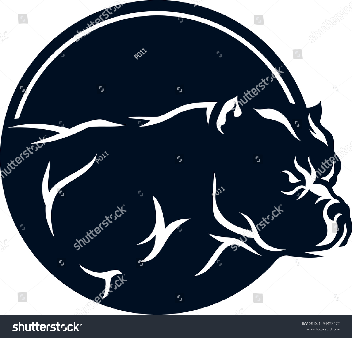 American Bully Simple Logotype Design Stock Vector (Royalty Free ...