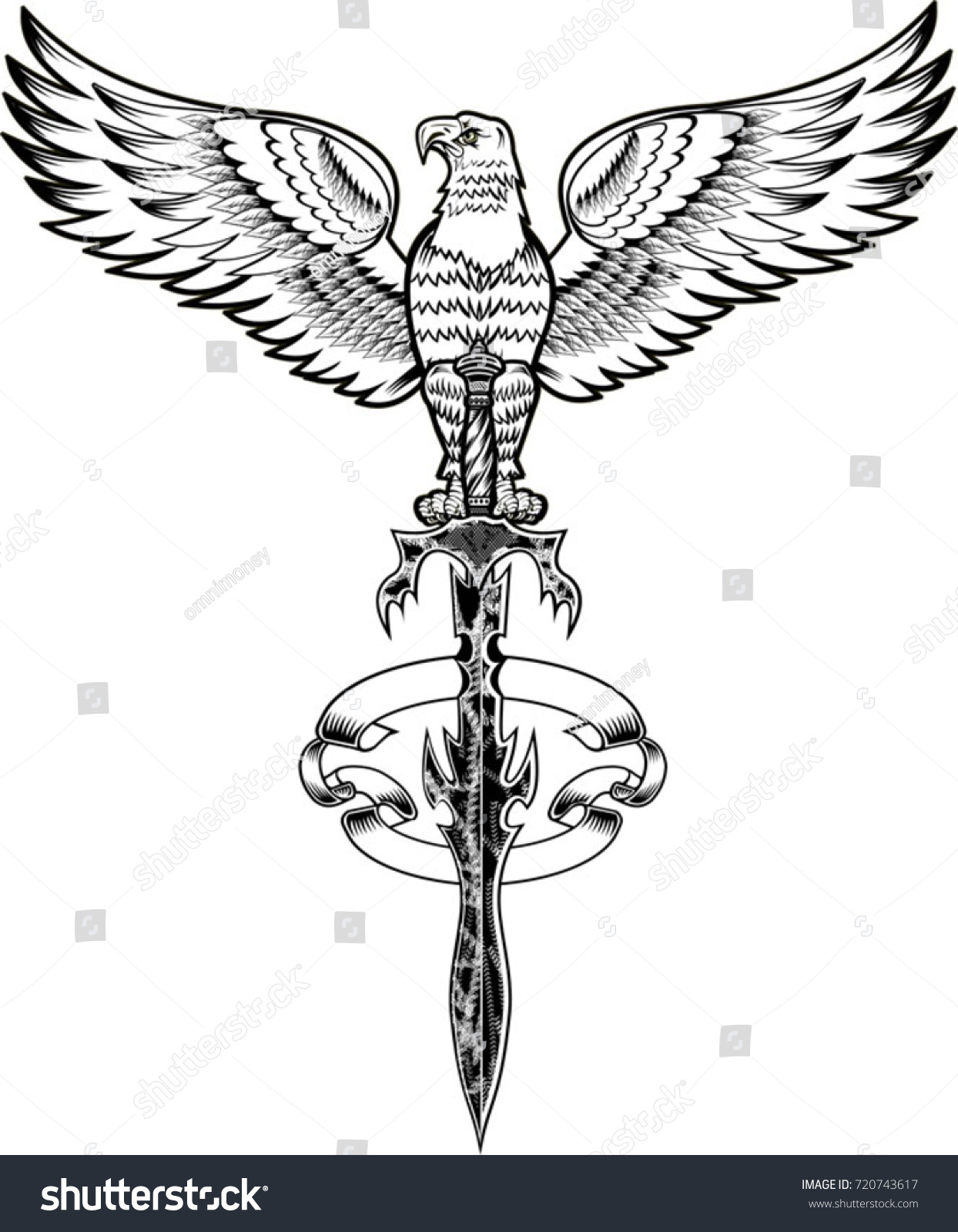 American Eagle Sword Stock Vector (Royalty Free) 720743617 | Shutterstock