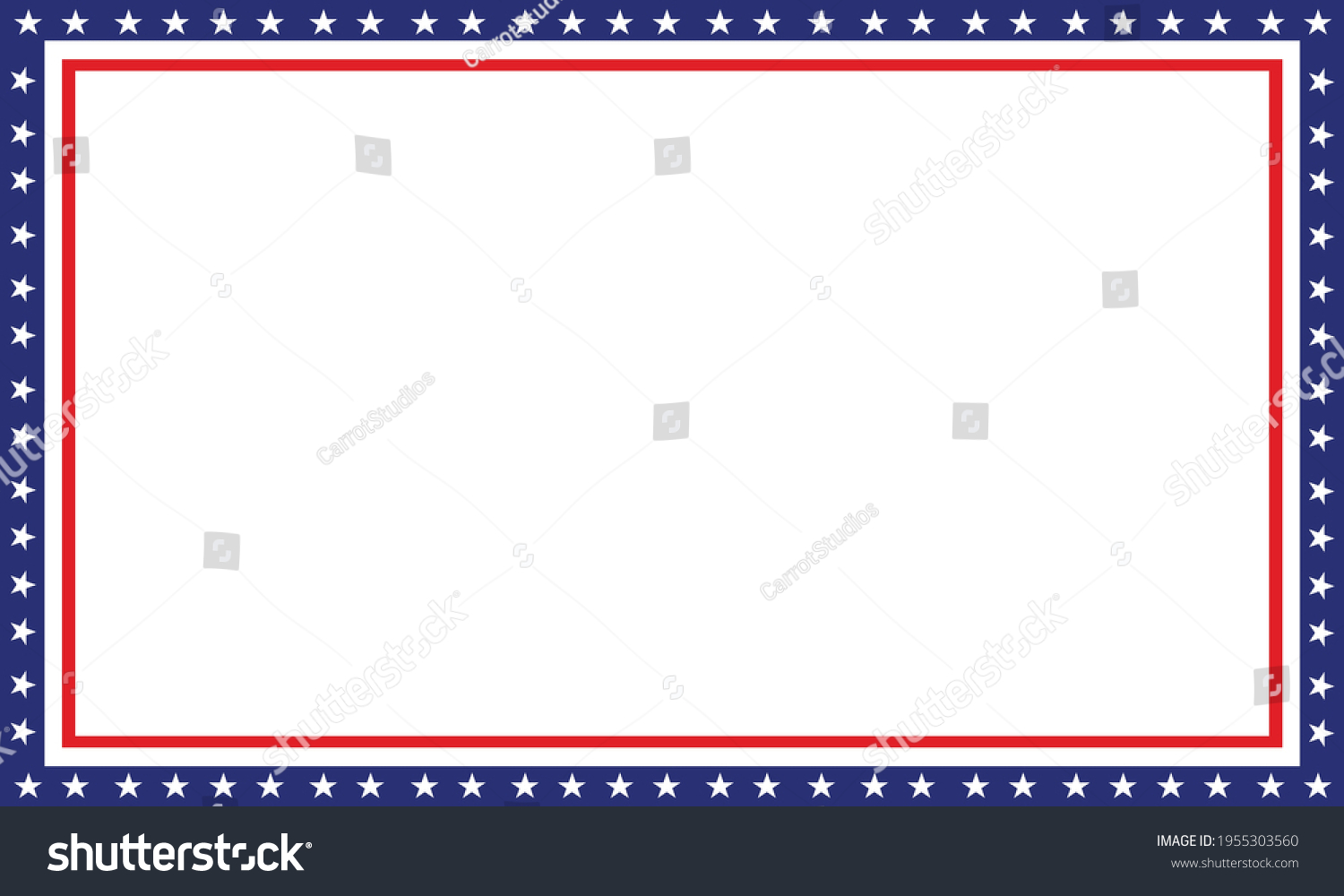 American Flag Banner Frame Empty Space Stock Vector (Royalty Free ...
