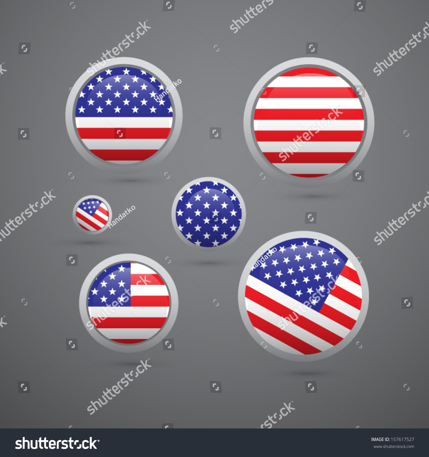 American Flag Buttons Set Stock Vector (Royalty Free) 157617527