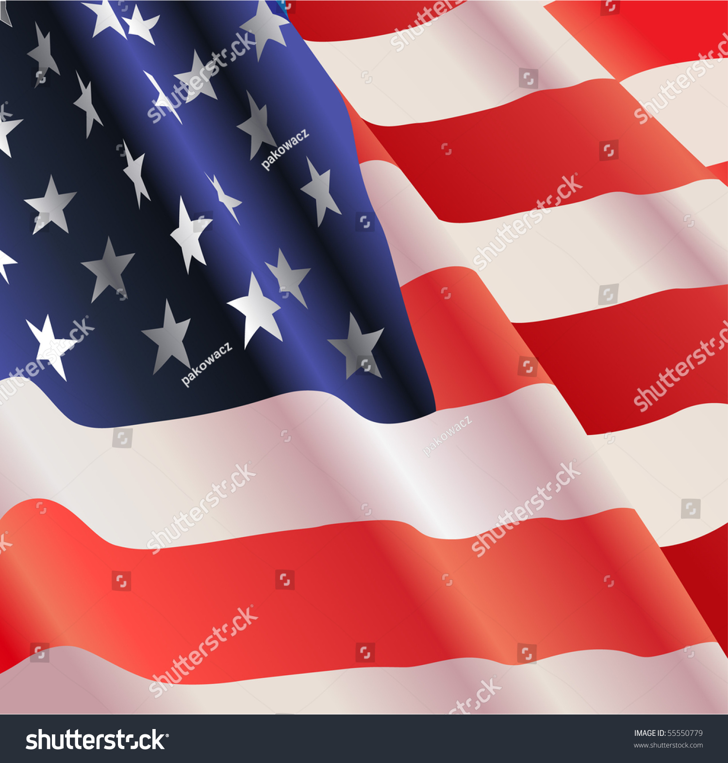 American Flag, Detailed Vector - 55550779 : Shutterstock