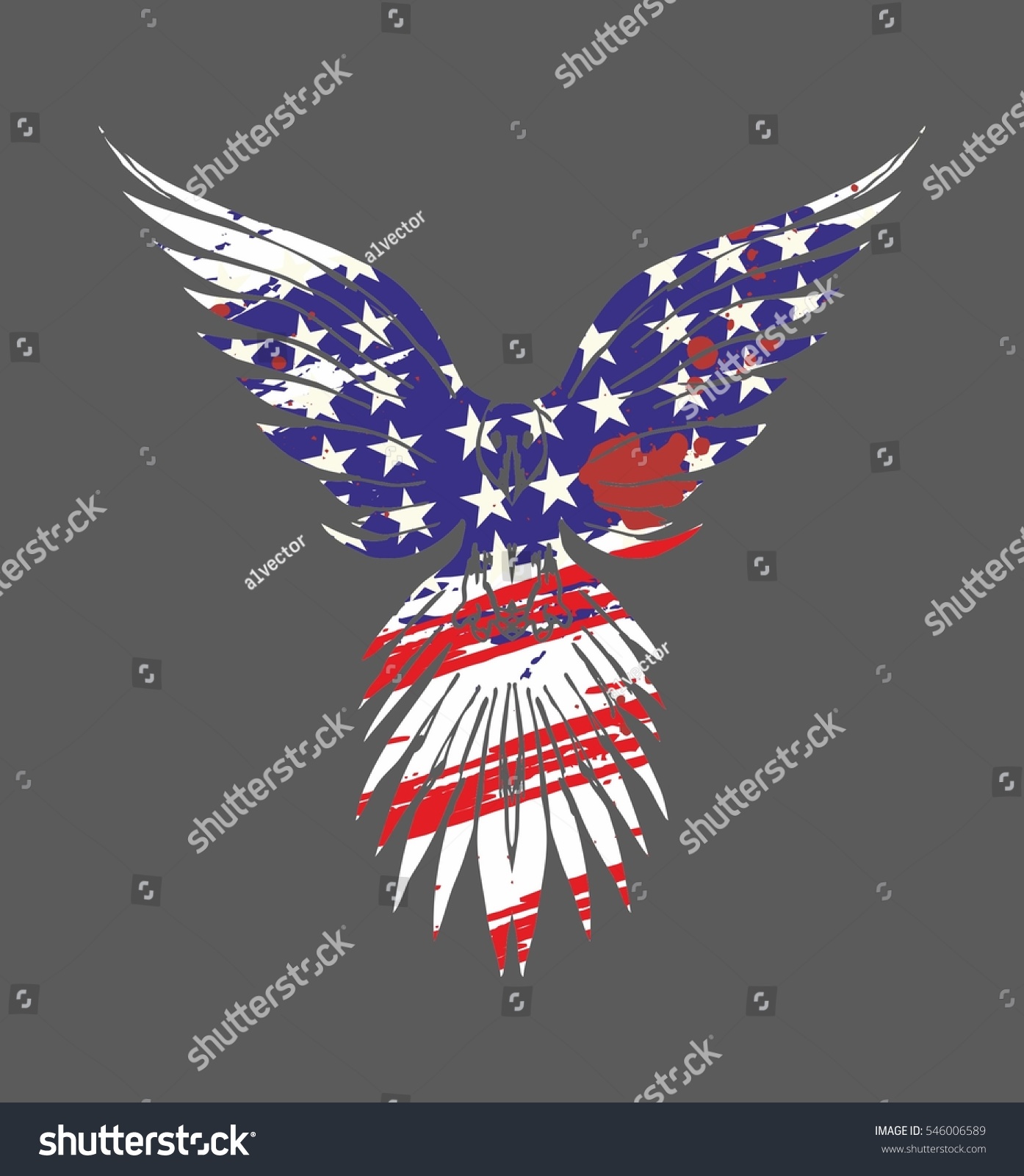 American Flag Eagle Graphic Design Vector: เวกเตอร์สต็อก (ปลอดค่า ...