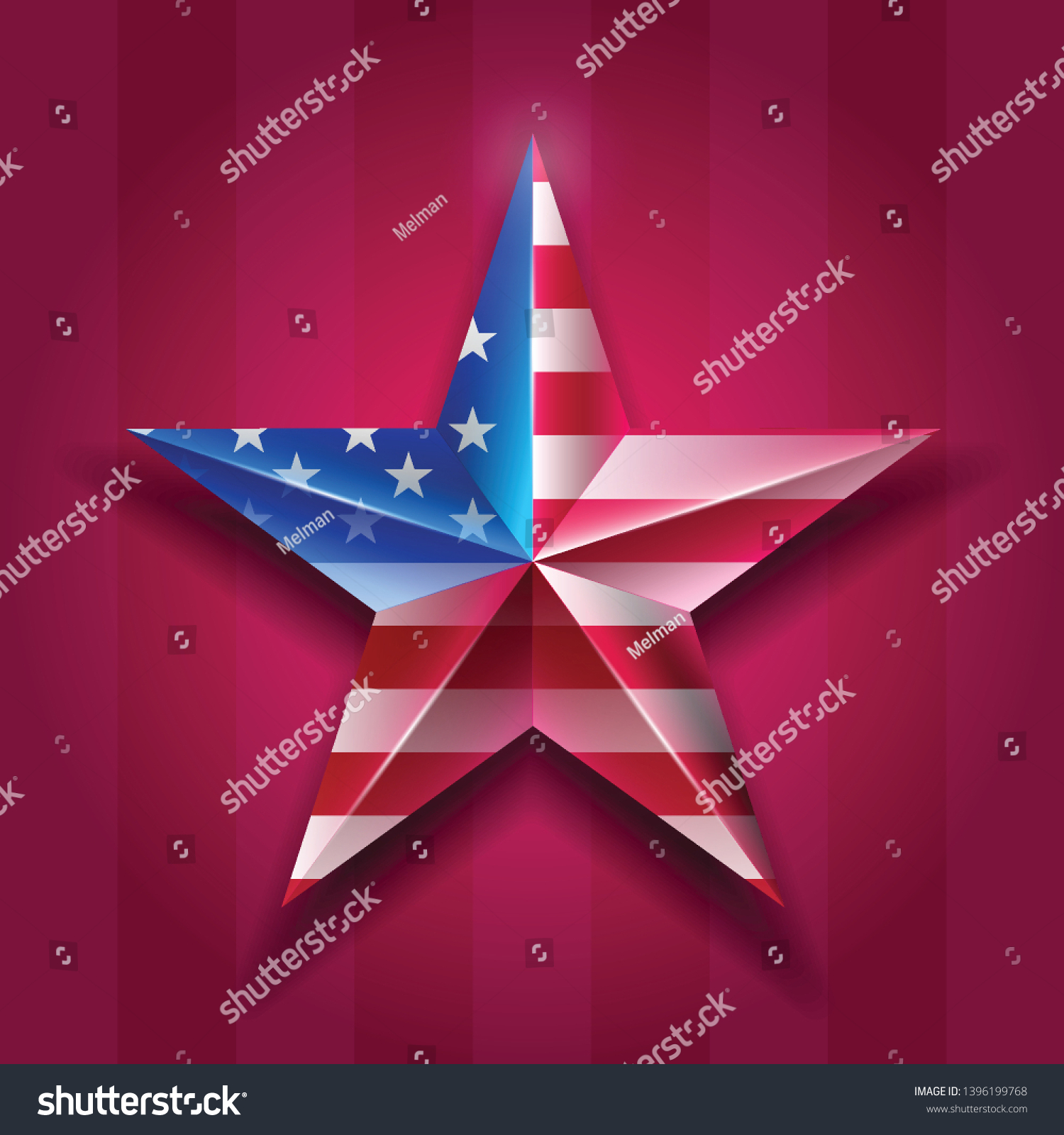 American Flag Star Vector Illustration: vector de stock (libre de ...