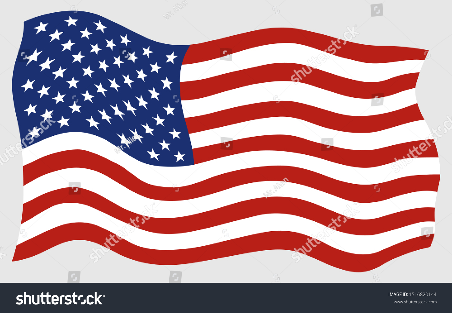 American Flag Vector Icons Flat Design Stock Vector (Royalty Free ...