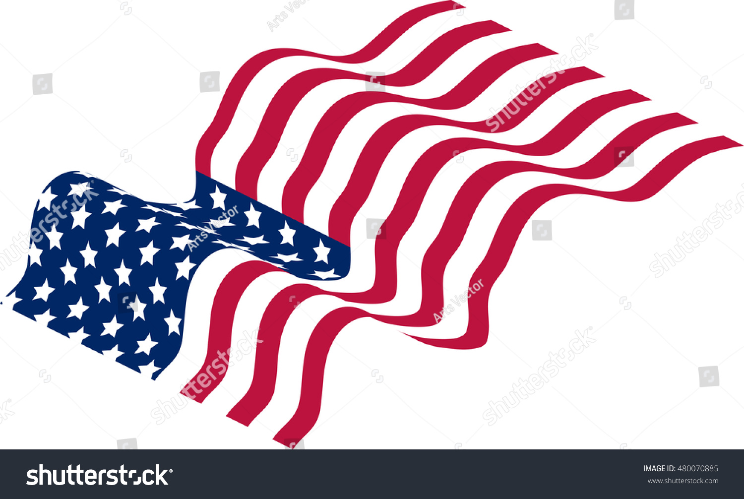 American Flag Wave Vector Illustration Stock Vector (Royalty Free ...