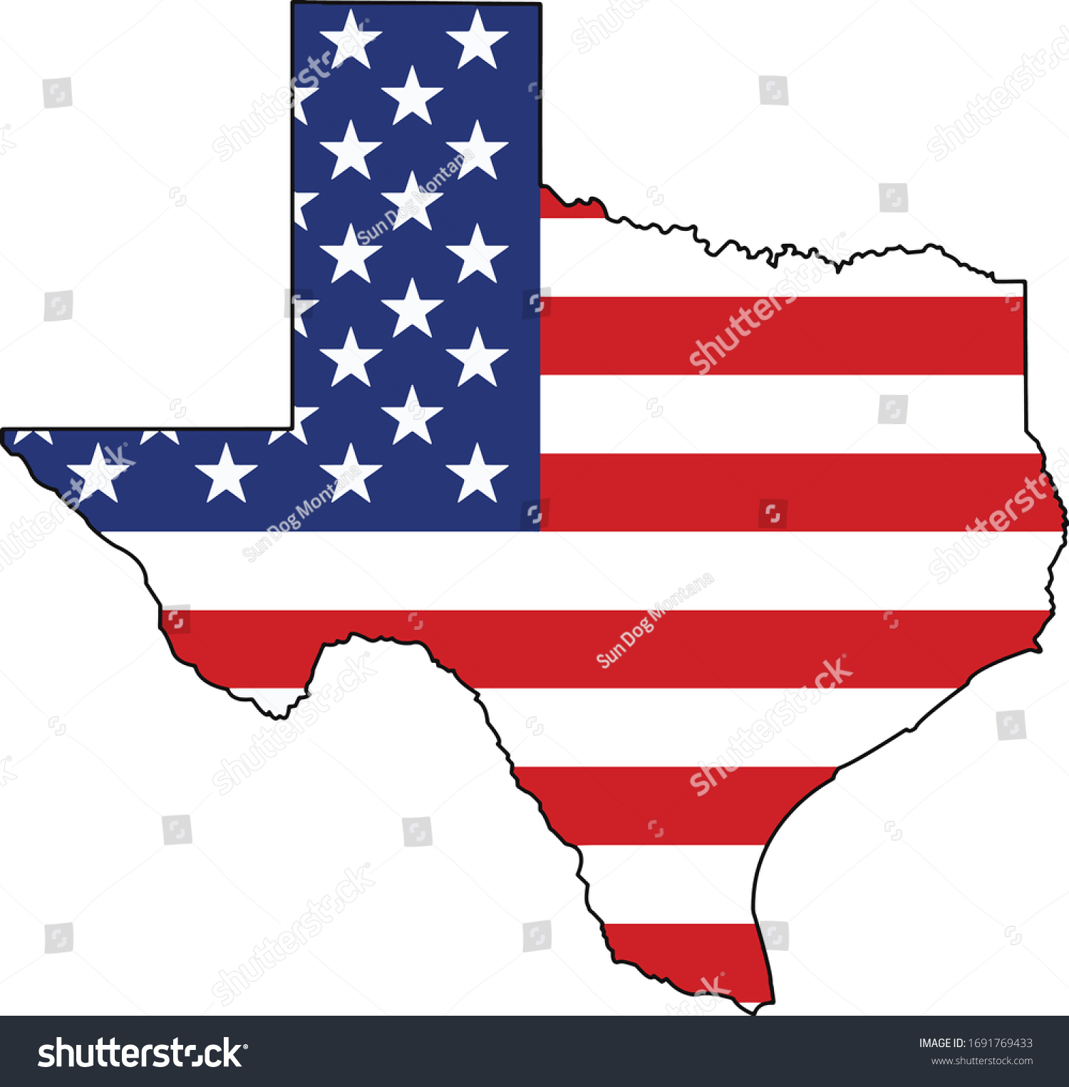 American Flag Within Texas State Shape Stock Vector (Royalty Free ...