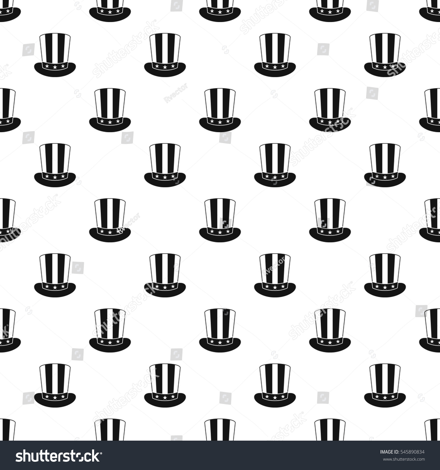 American Hat Pattern Simple Illustration American Stock Vector (Royalty ...
