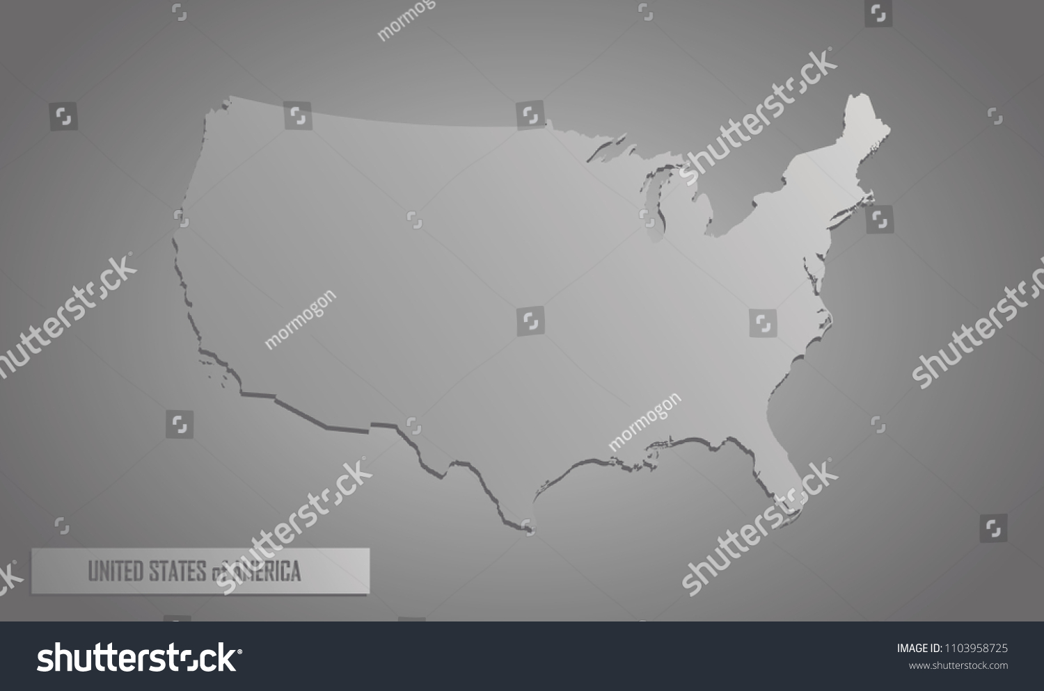 American Map Grey Background Stock Vector (Royalty Free) 1103958725 ...
