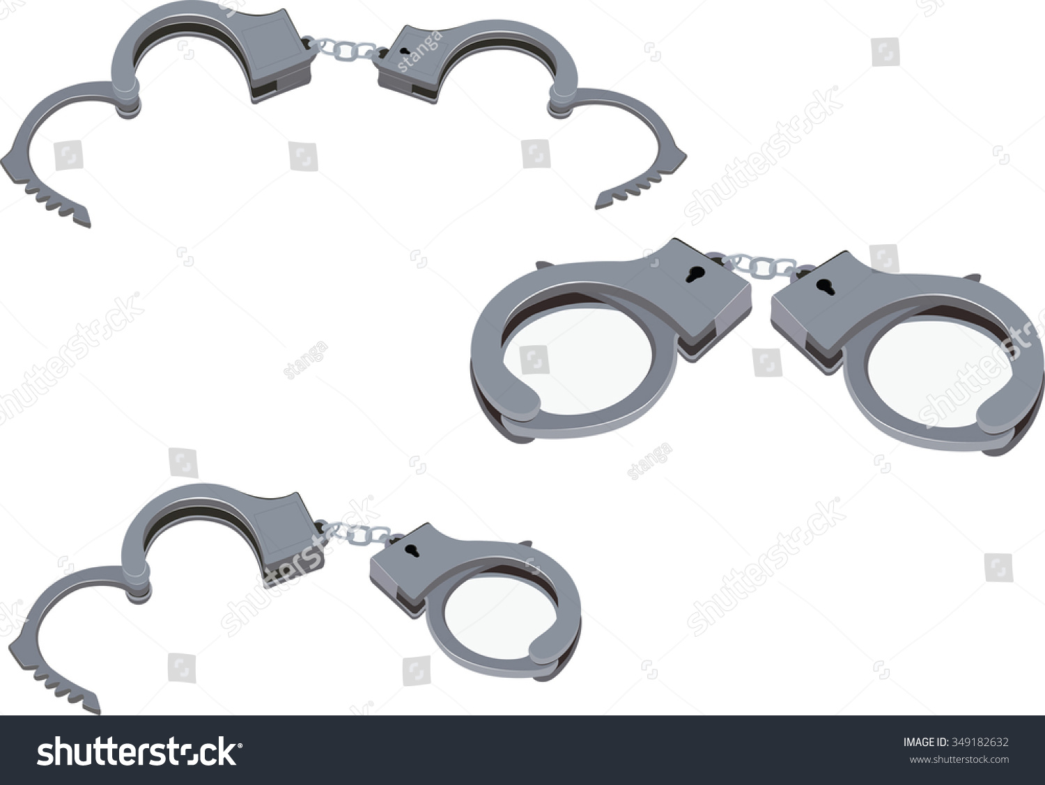 American Open Handcuffs Stock Vector (Royalty Free) 349182632