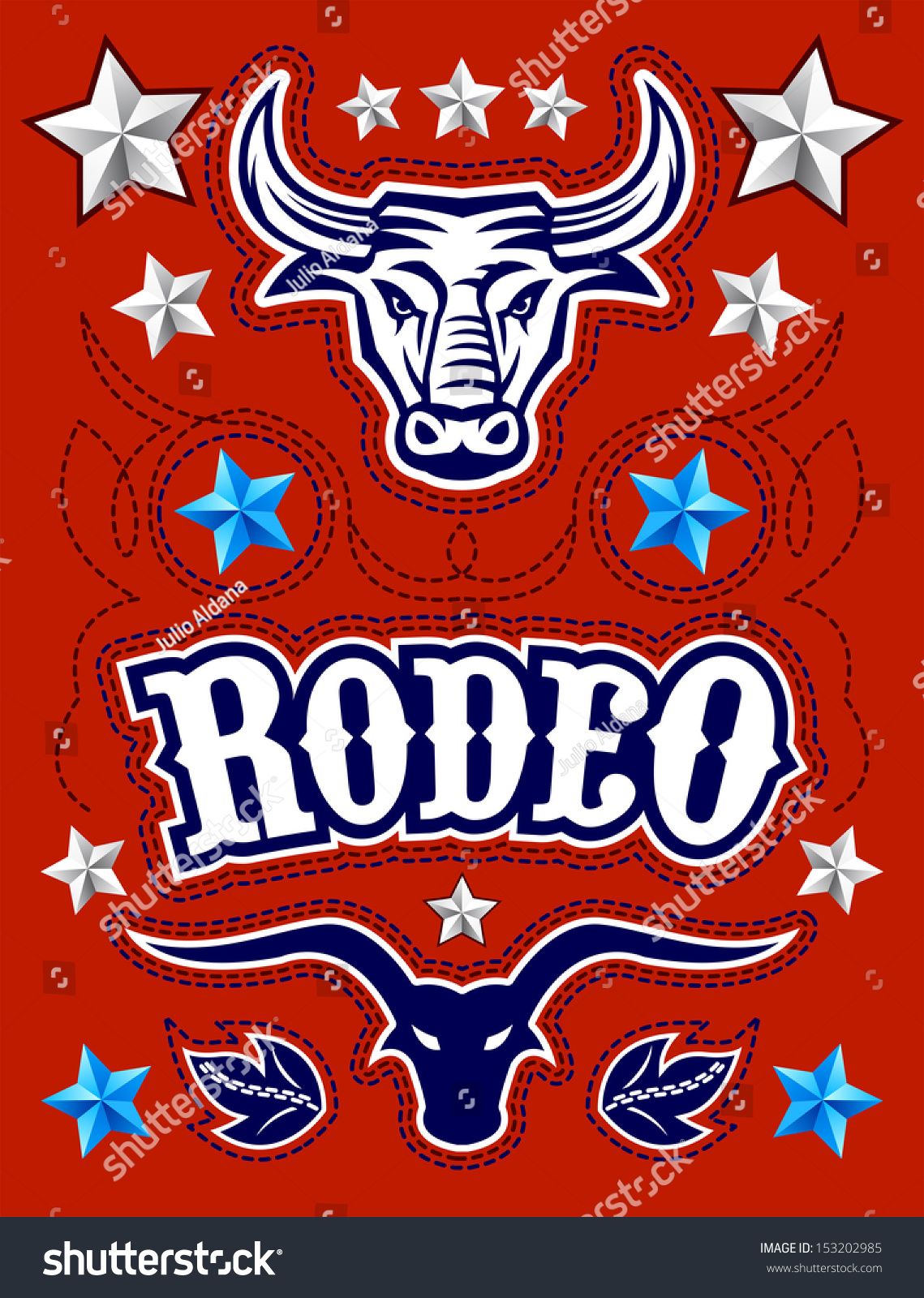 American Rodeo Poster Card Template Vector: เวกเตอร์สต็อก (ปลอดค่า ...
