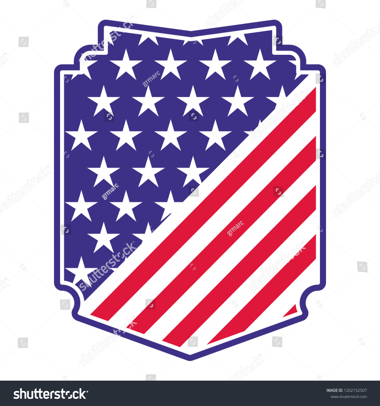 American Shield Isolated Icon Stock Vector (Royalty Free) 1202152507 ...