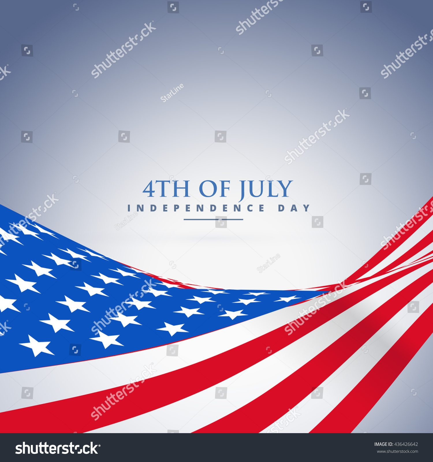 American Wave Flag Background Stock Vector (Royalty Free) 436426642