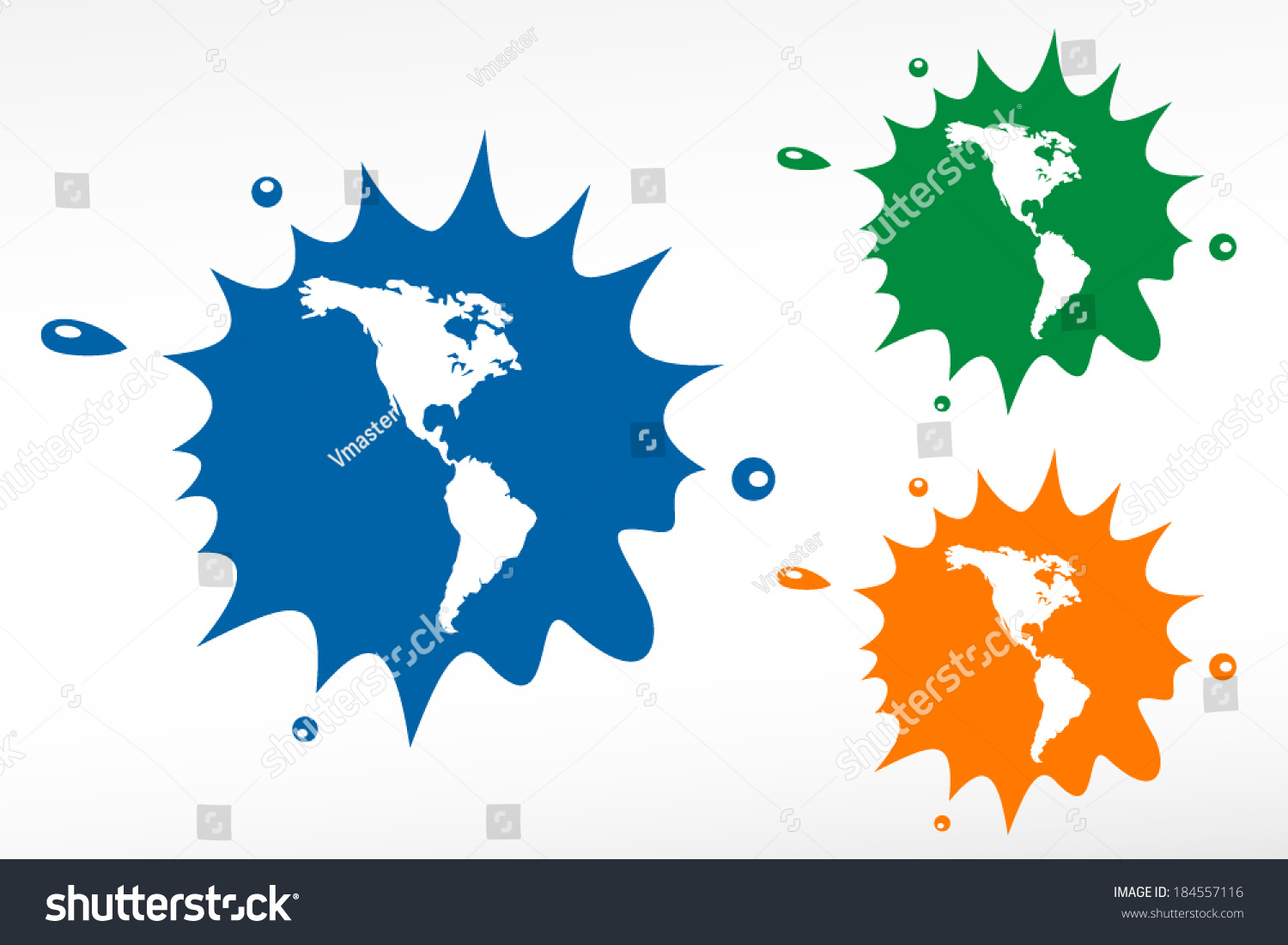 Americas Map Vector Color Blob Stock Vector (Royalty Free) 184557116 ...