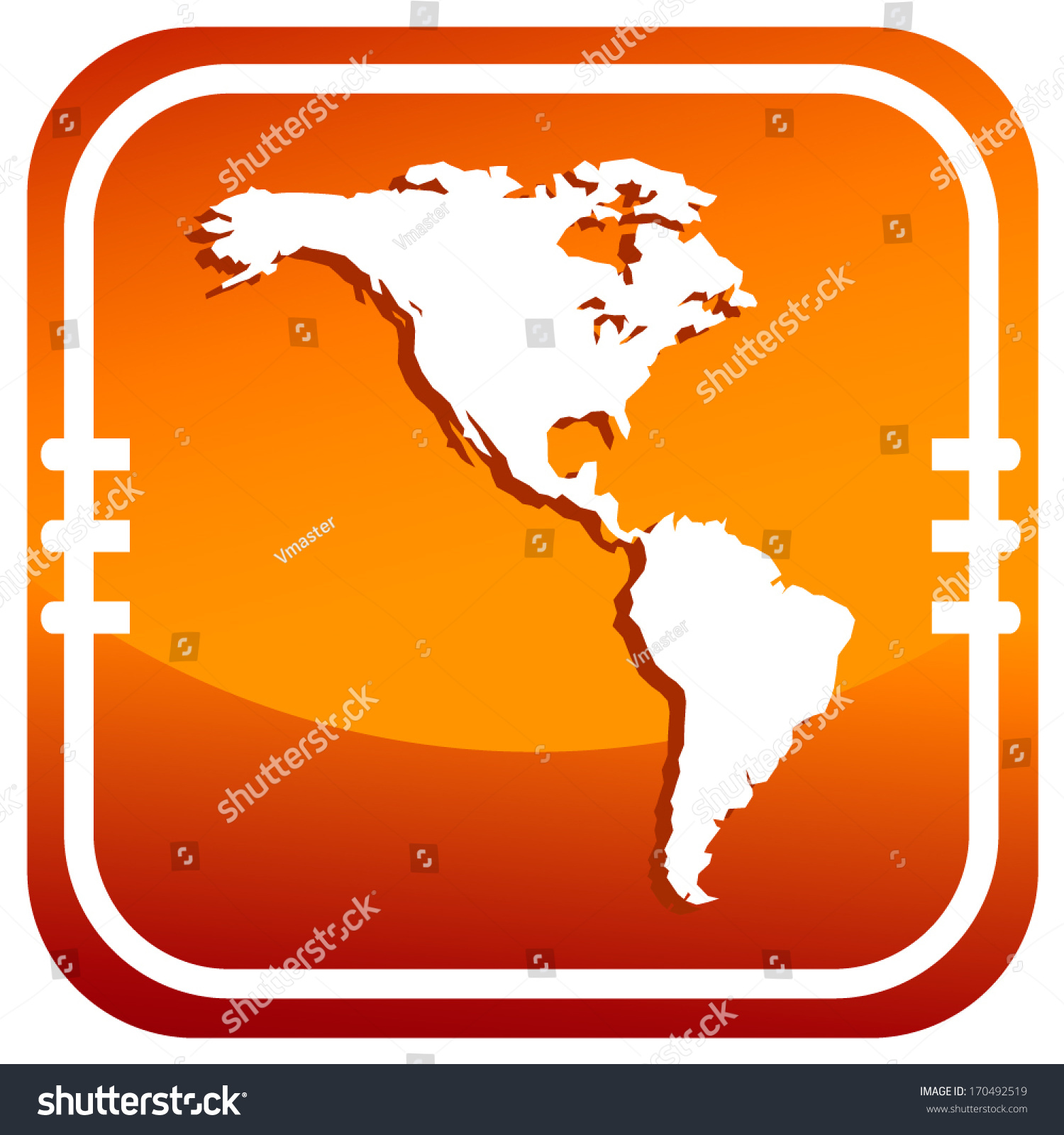 Americas Map Vector Icon: vector de stock (libre de regalías) 170492519 ...