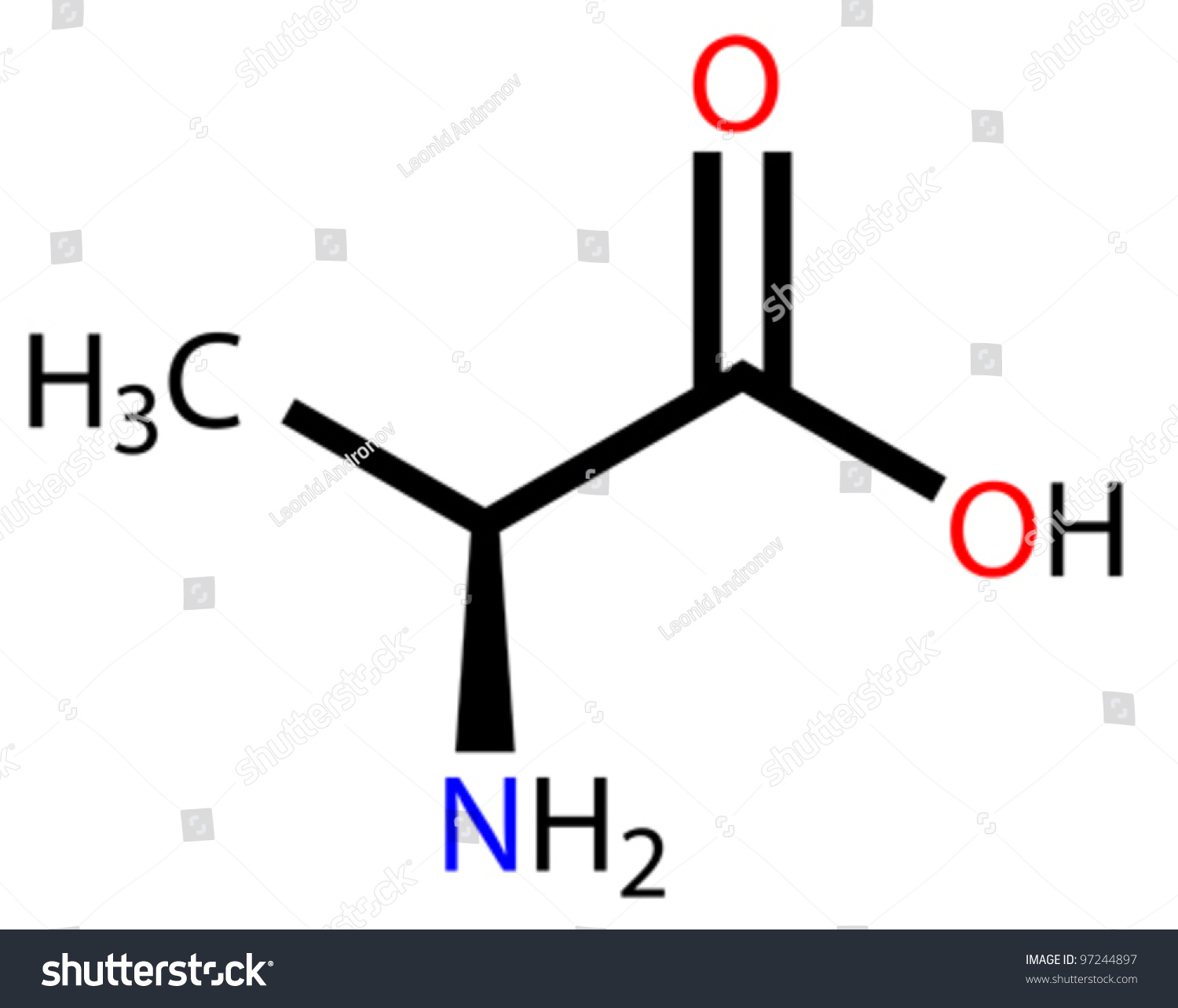 Amino Acid Alanine Structural Formula: เวกเตอร์สต็อก (ปลอดค่าลิขสิทธิ์ ...