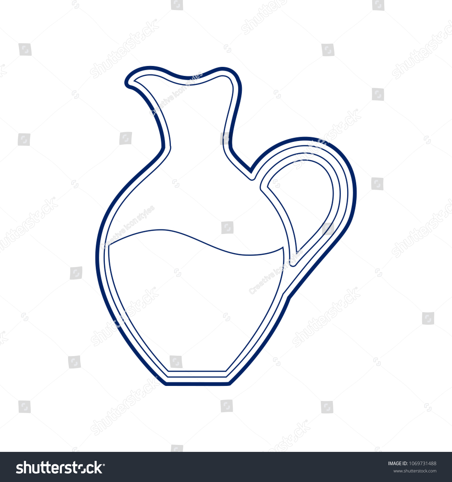 Amphora Sign Vector Flat Style Black Stock Vector (Royalty Free) 1069731488