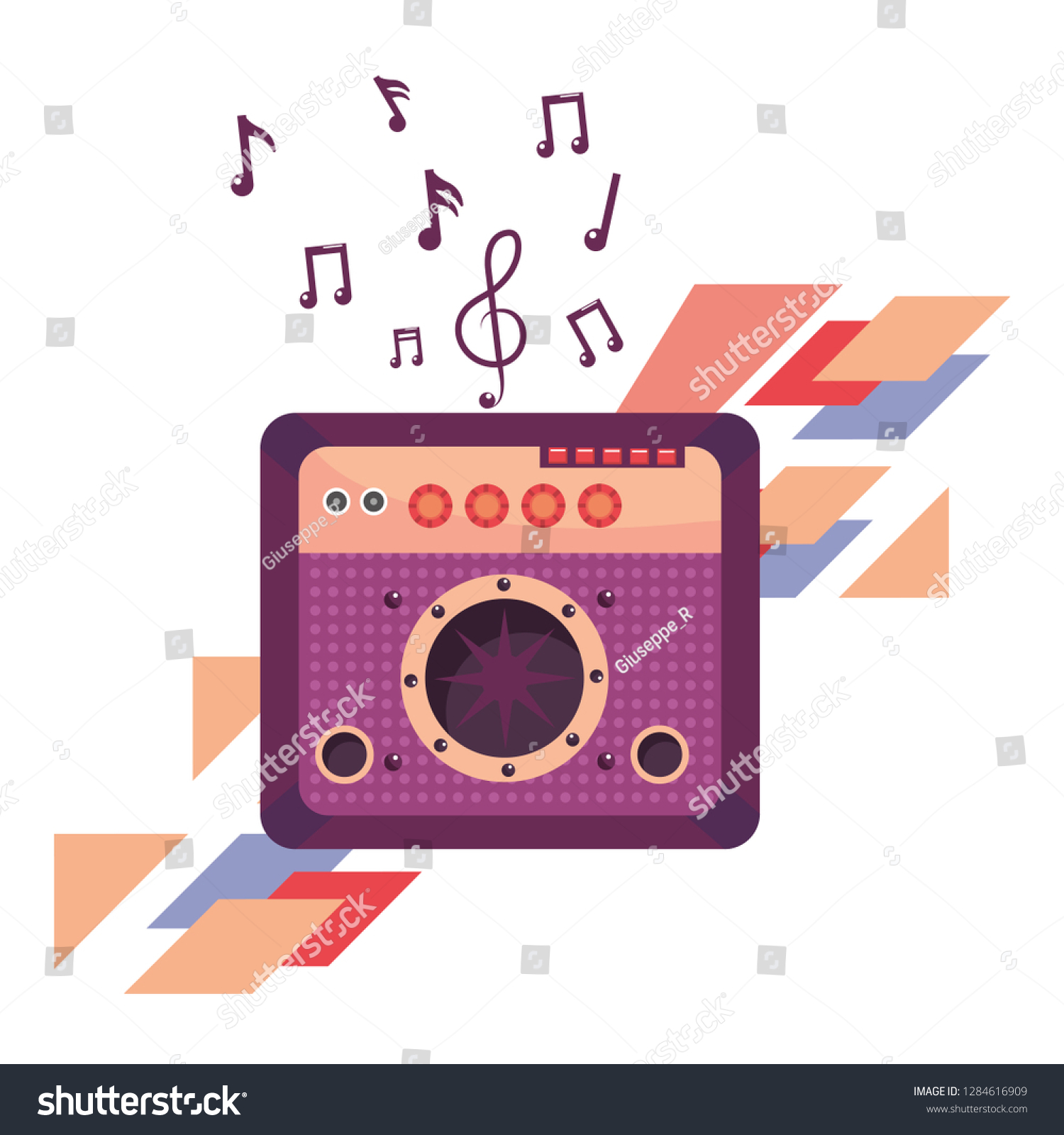 Amplifier Music Notes Stock Vector (Royalty Free) 1284616909