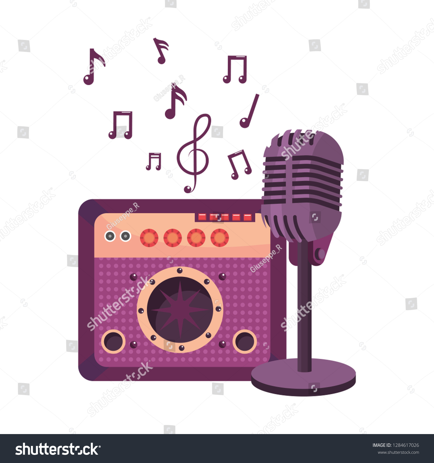 Amplifier Music Notes Stock Vector (Royalty Free) 1284617026 | Shutterstock