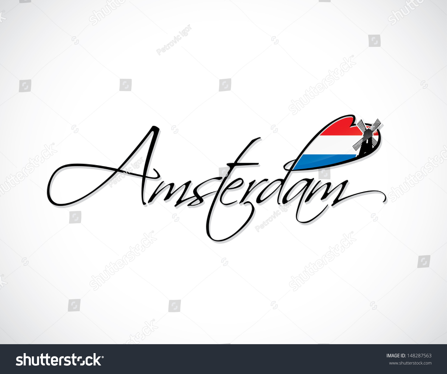 Amsterdam Lettering Vector Illustration Stock Vector (Royalty Free ...