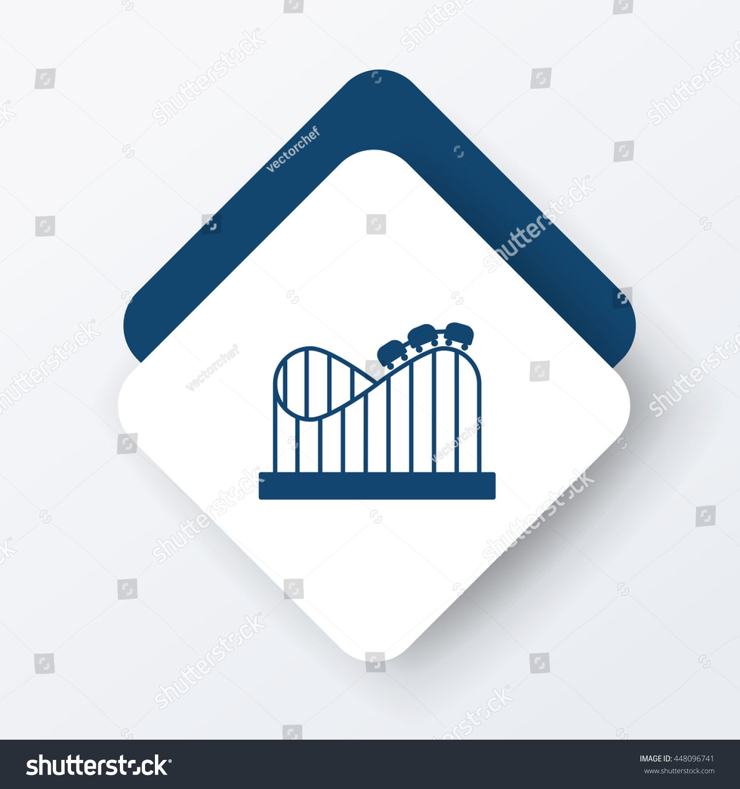 Amusement Park Roller Coaster Icon Stock Vector (Royalty Free ...