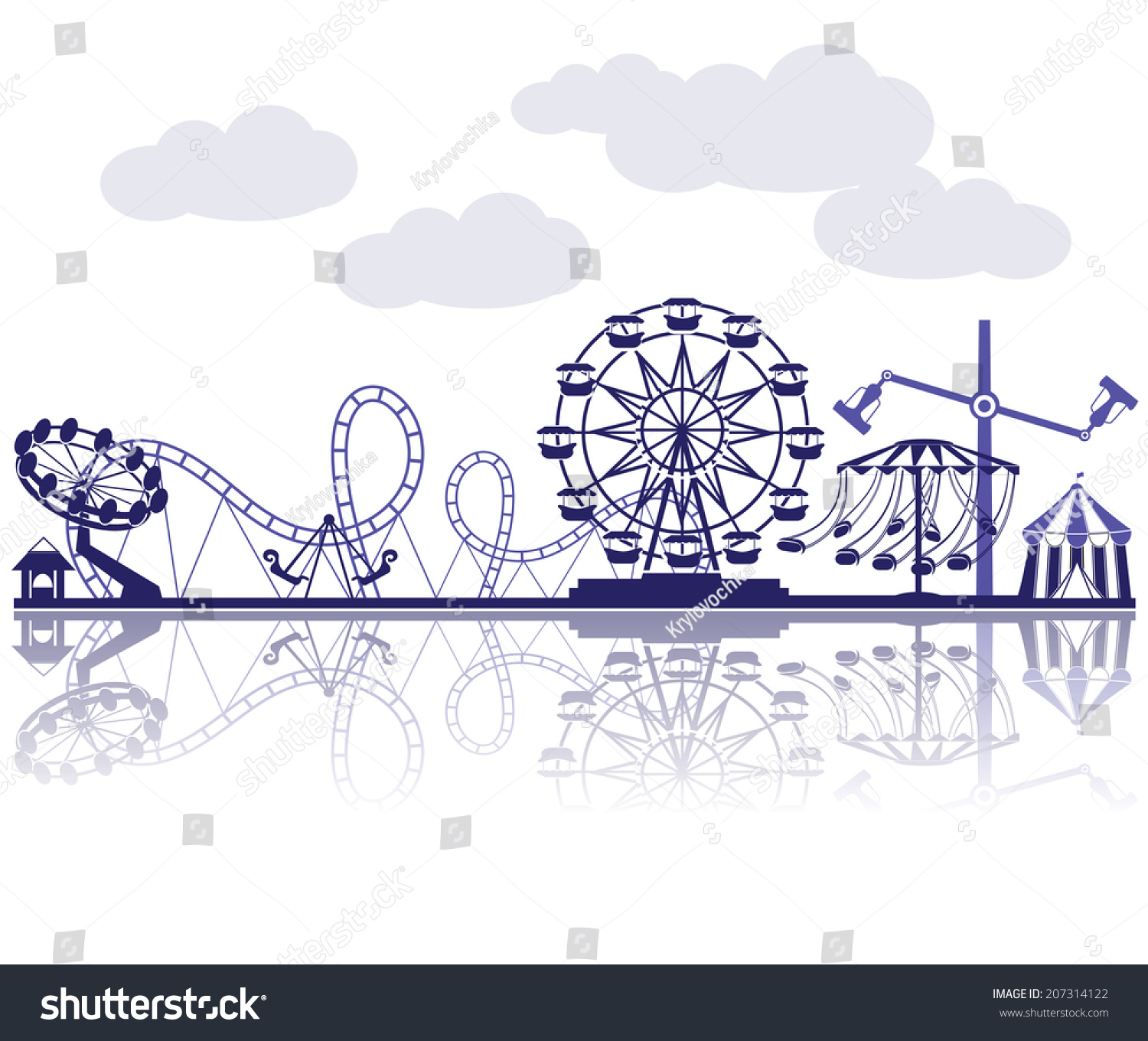 Amusement Park Vector Illustration Stock Vector (Royalty Free ...