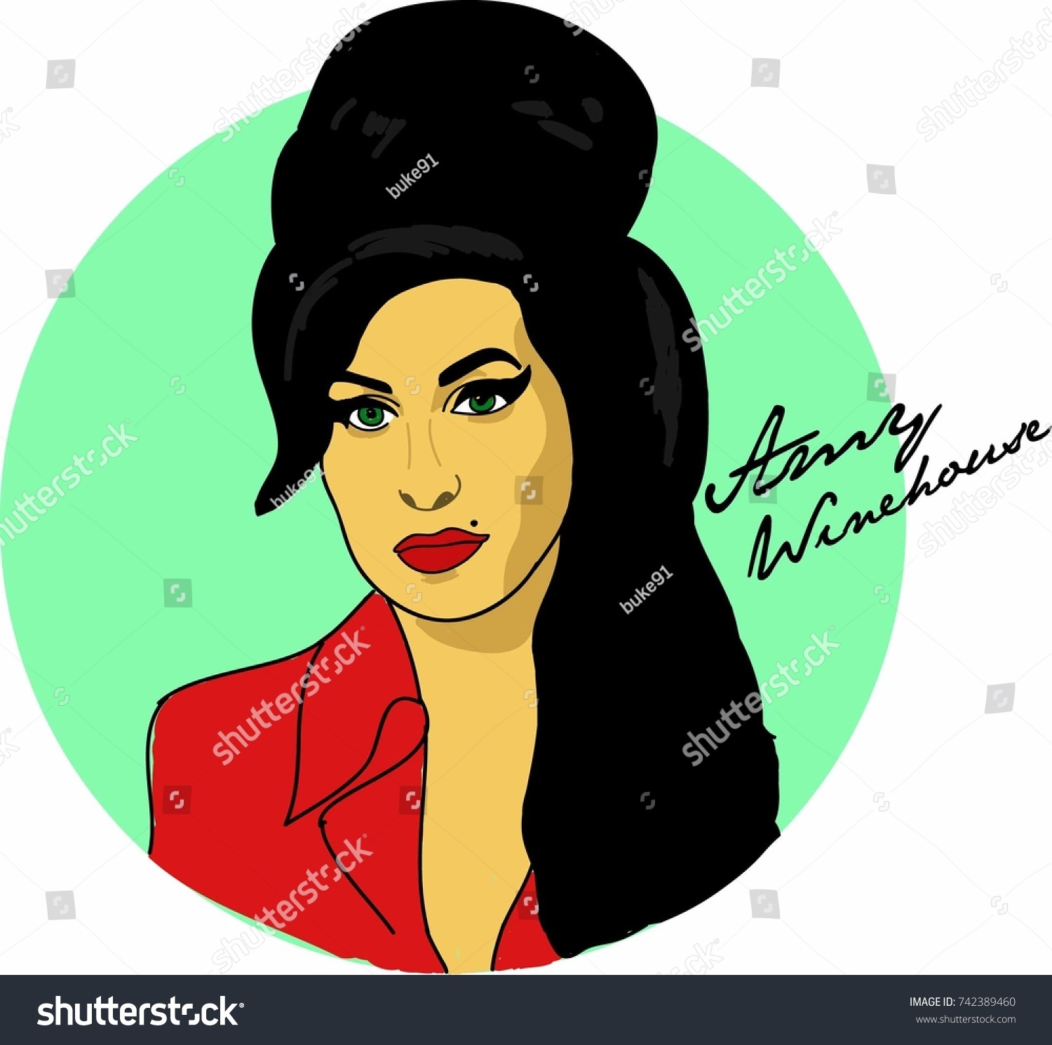 Amy Winehouse Vector Illustrator Wallpaper Background: เวกเตอร์สต็อก ...