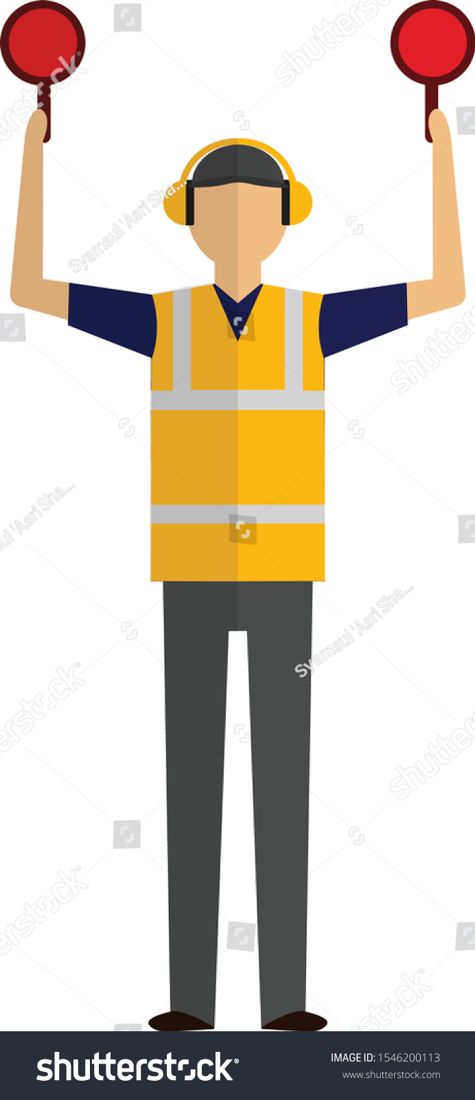 Aircraft Marshaller Padding Stock Vector (Royalty Free) 1546200113 ...