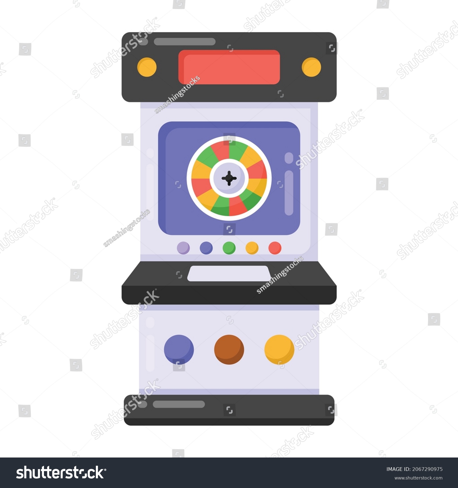Arcade Game Machine Icon Flat Design Stock Vector (Royalty Free ...