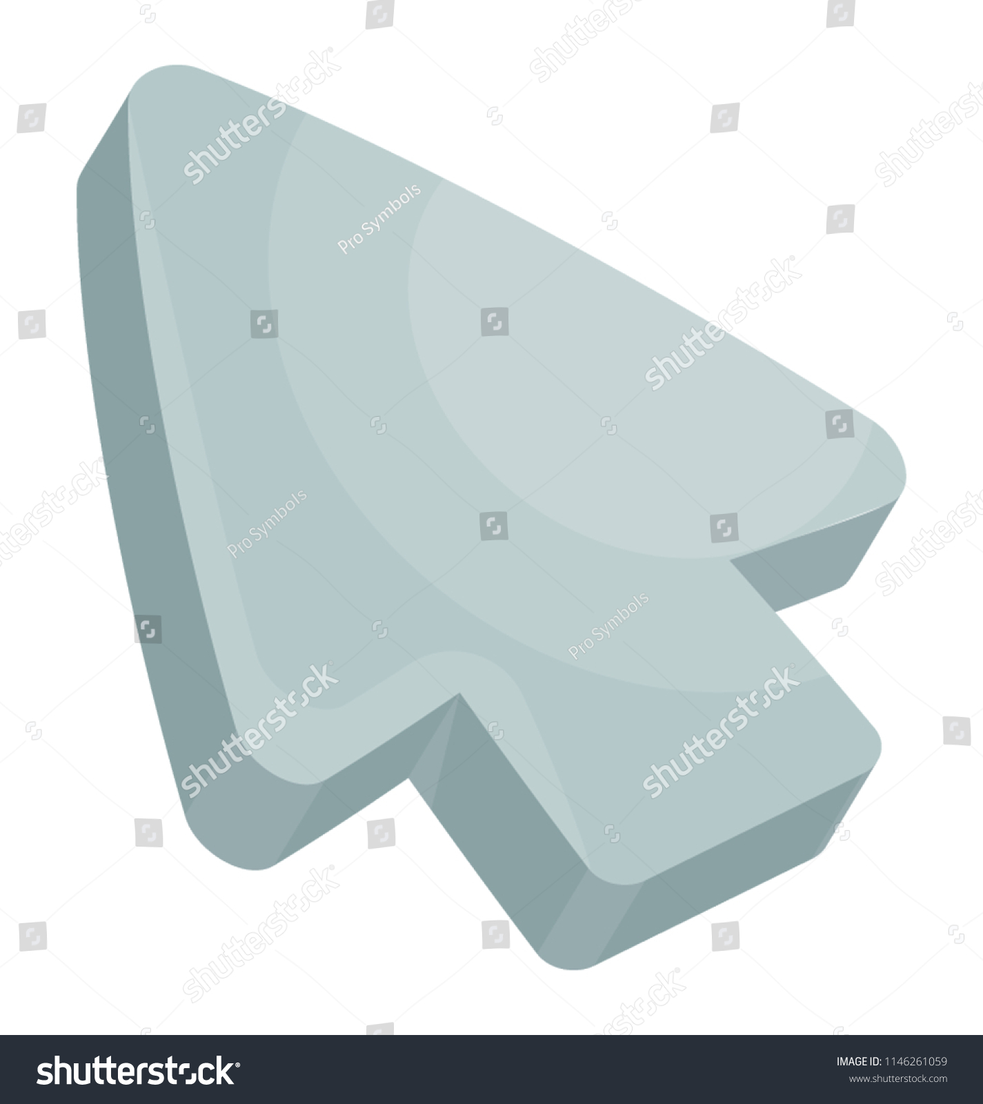 Arrow Grey Shape Pointing Diagonally Showcasing Stock Vector (Royalty ...