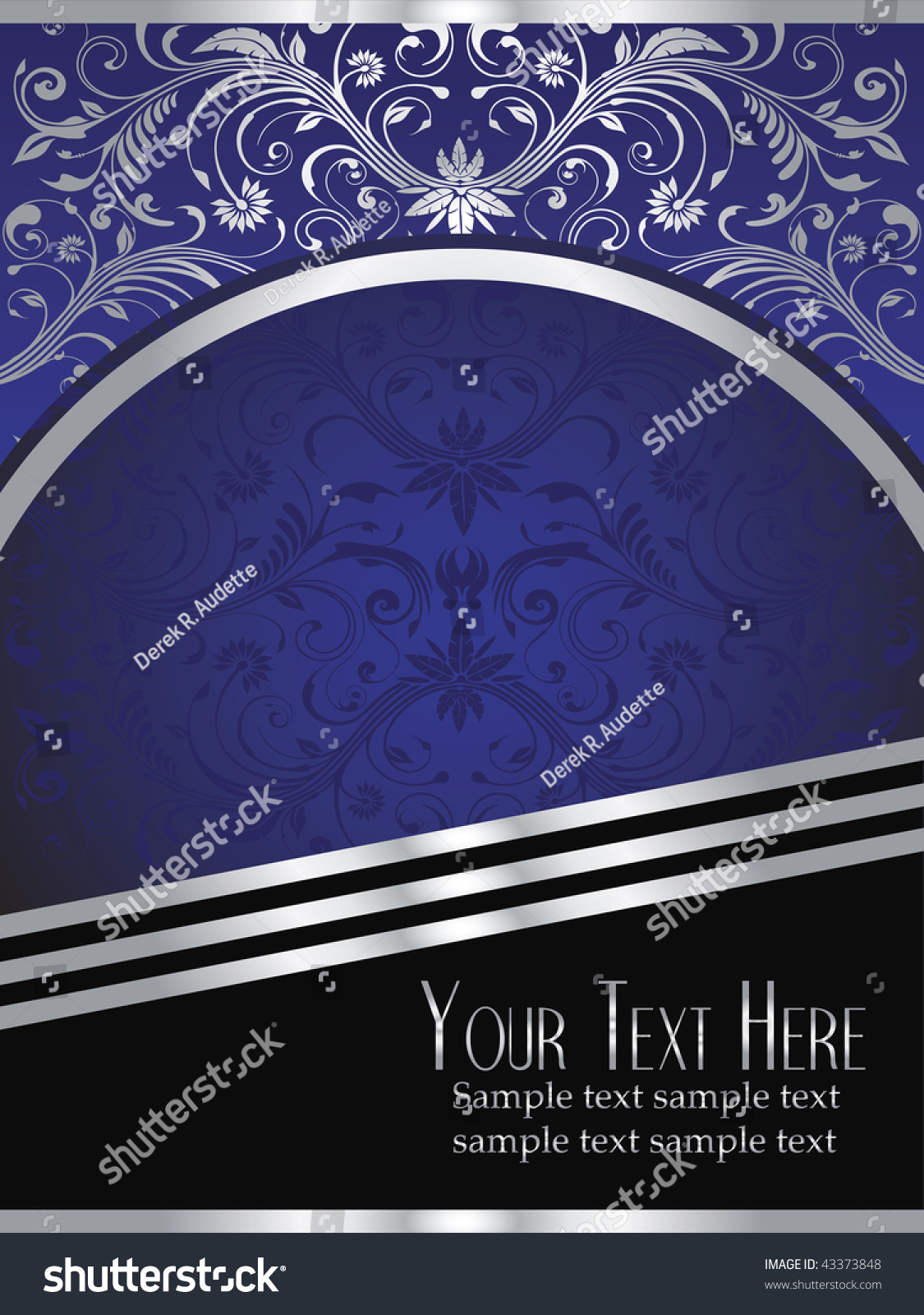 Elegant Royal Blue Background Vector Ornate Stock Vector (Royalty Free ...
