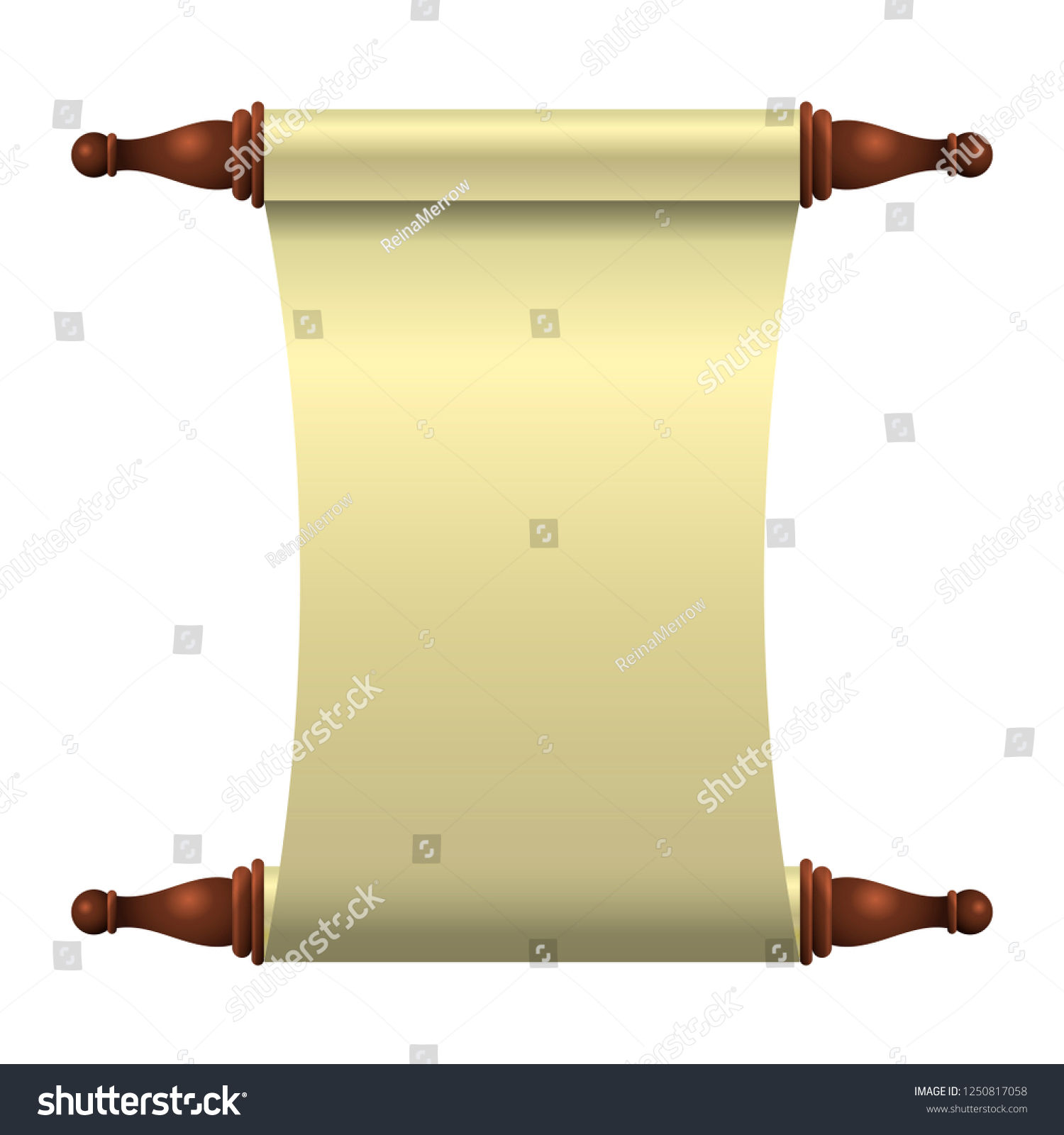 Empty Scroll Unfolded Scroll Unrolled Vertically: เวกเตอร์สต็อก (ปลอด ...