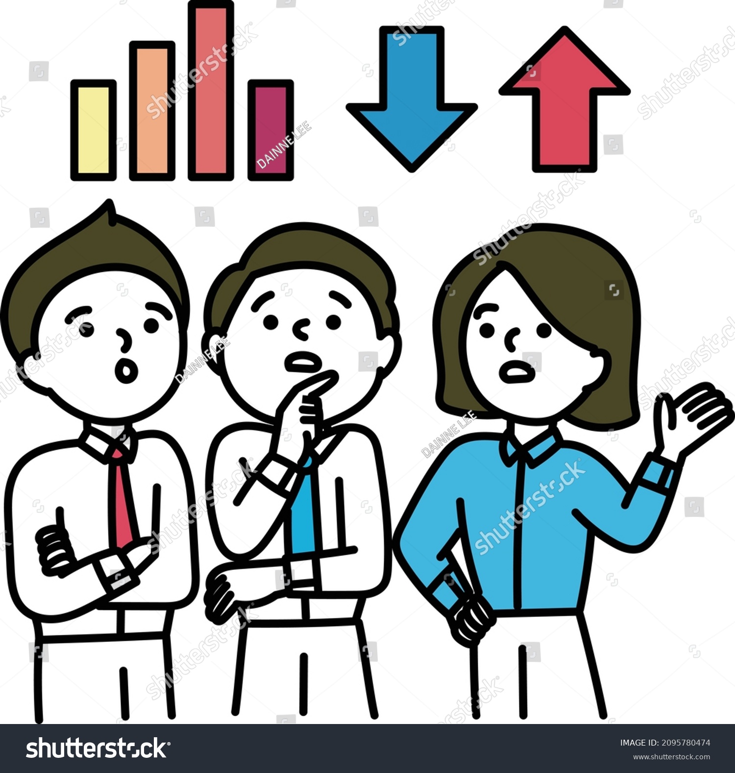 Office Worker Looking Chart Stock Vector (Royalty Free) 2095780474 ...