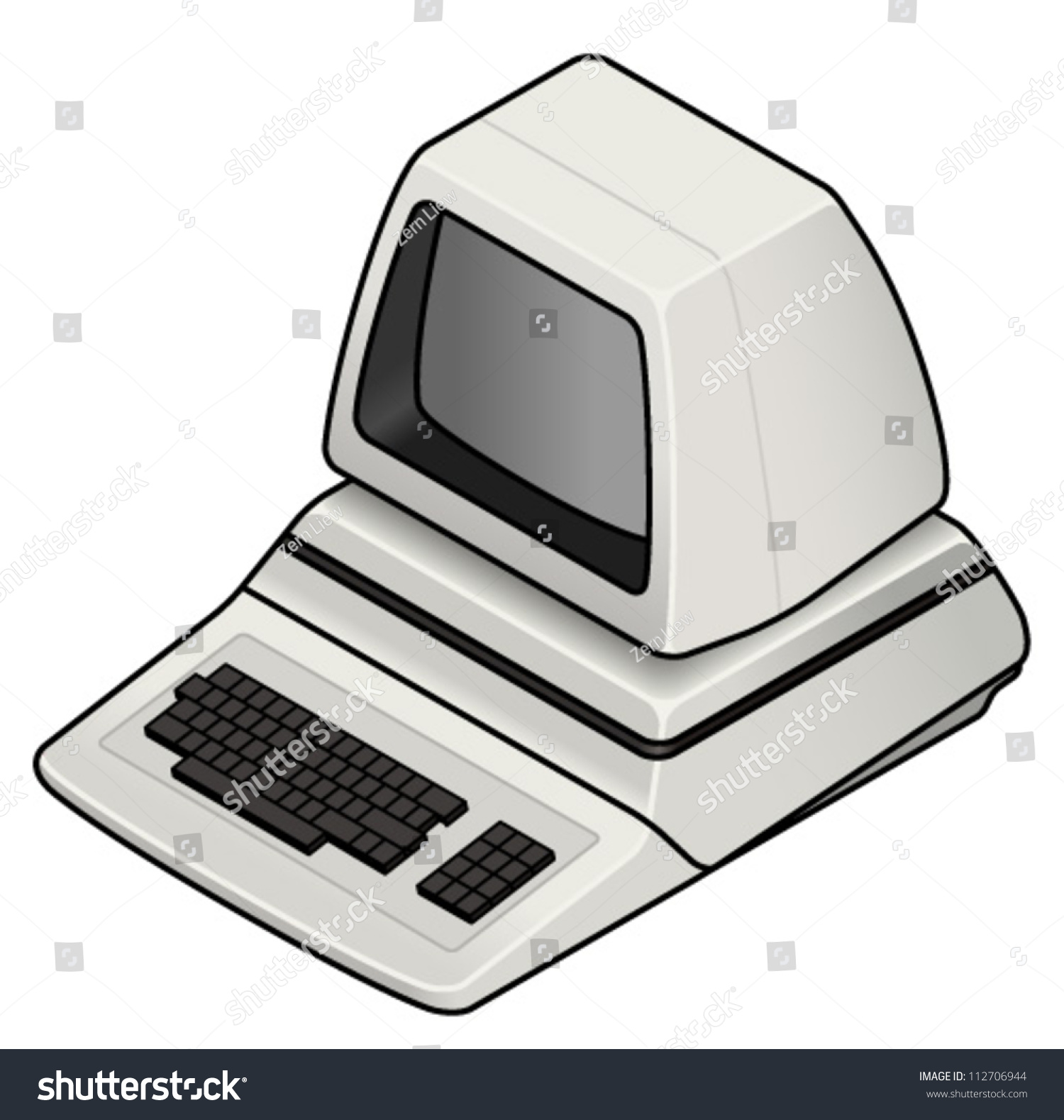 An Old Vintage/Retro 8-Bit Computer. Stock Vector Illustration ...