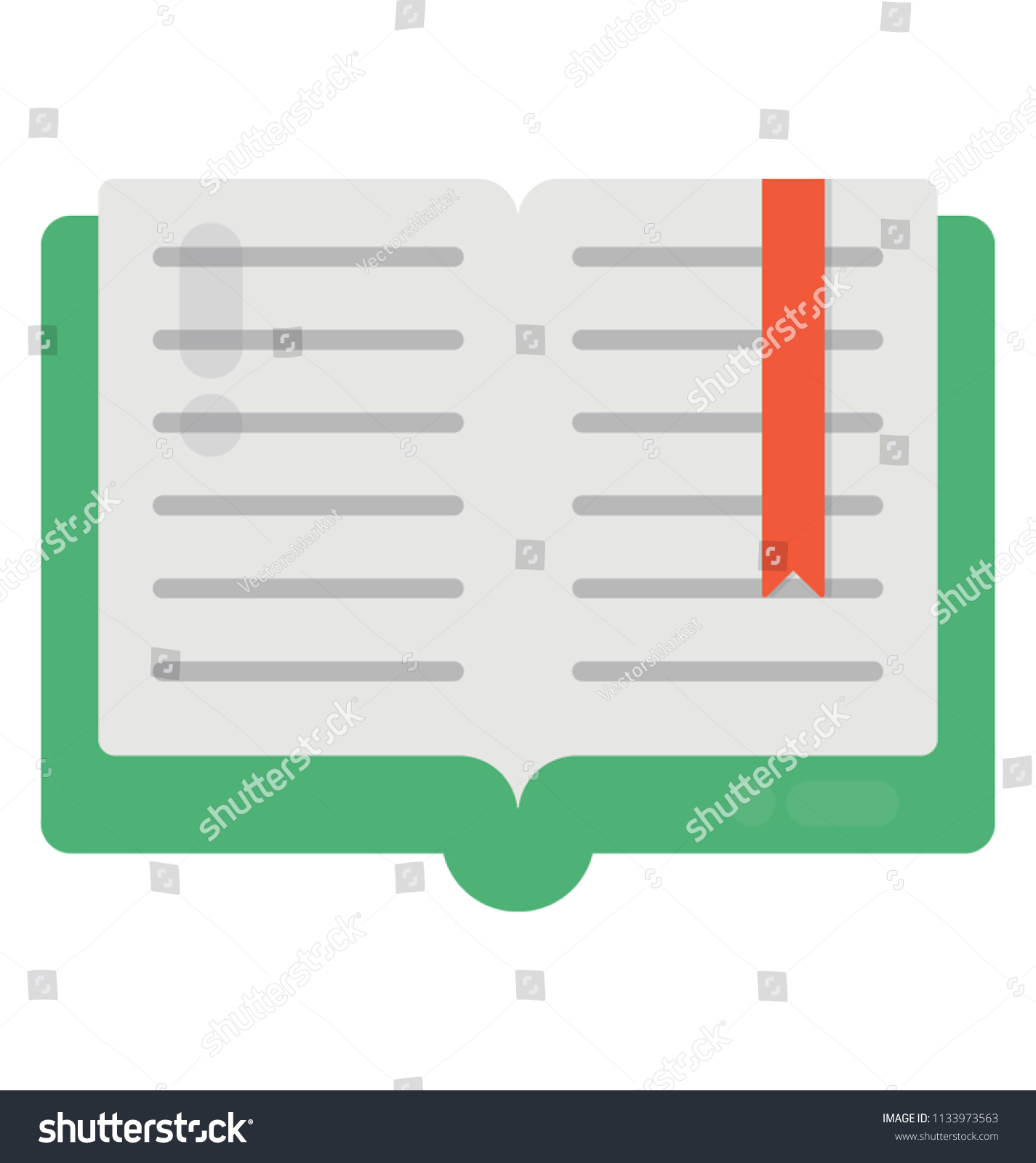 Open Book Bookmark Representing Reading Stock Vector (Royalty Free ...