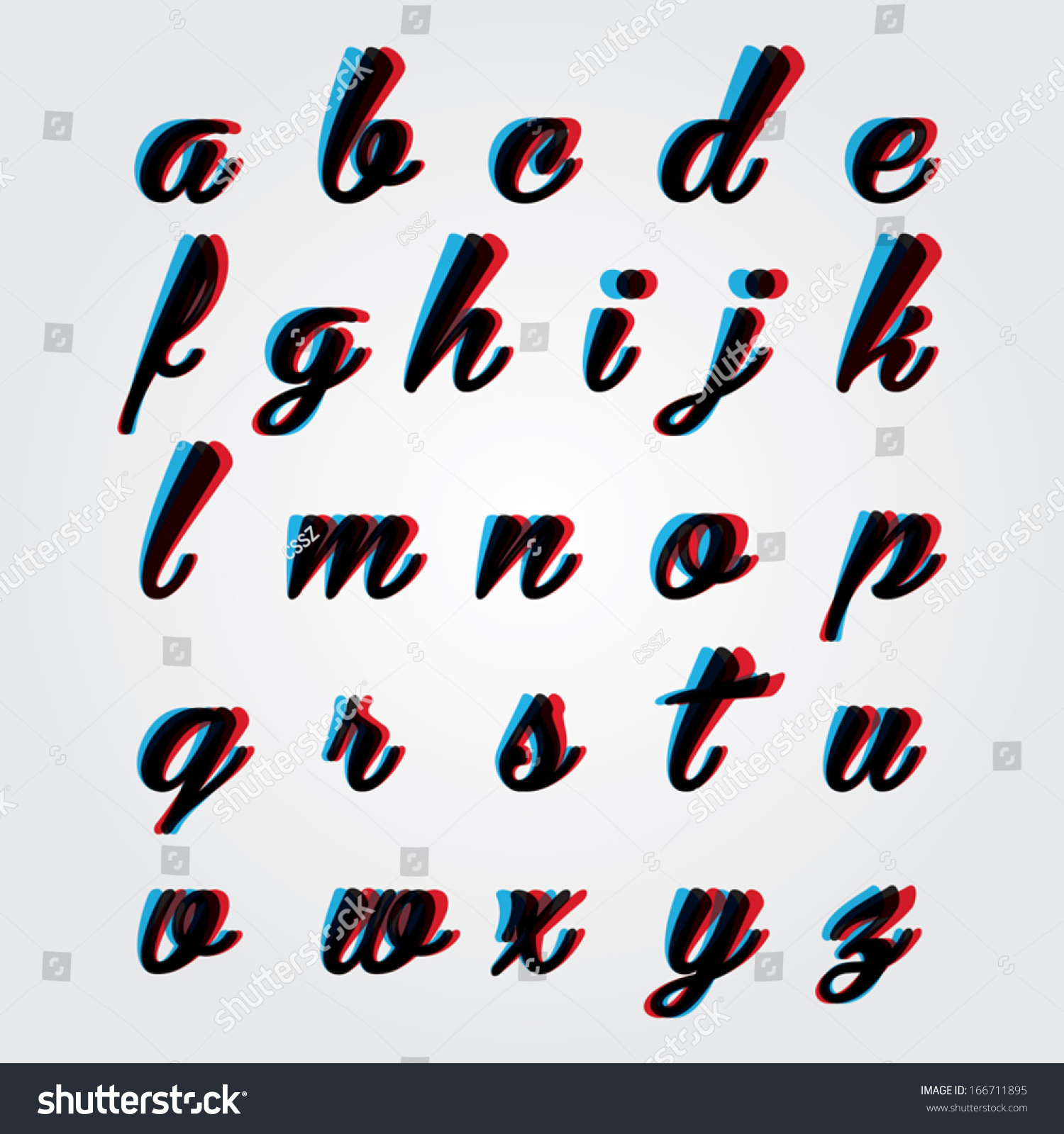 Anaglyph Vector Threedimensional Alphabet: เวกเตอร์สต็อก (ปลอดค่า ...