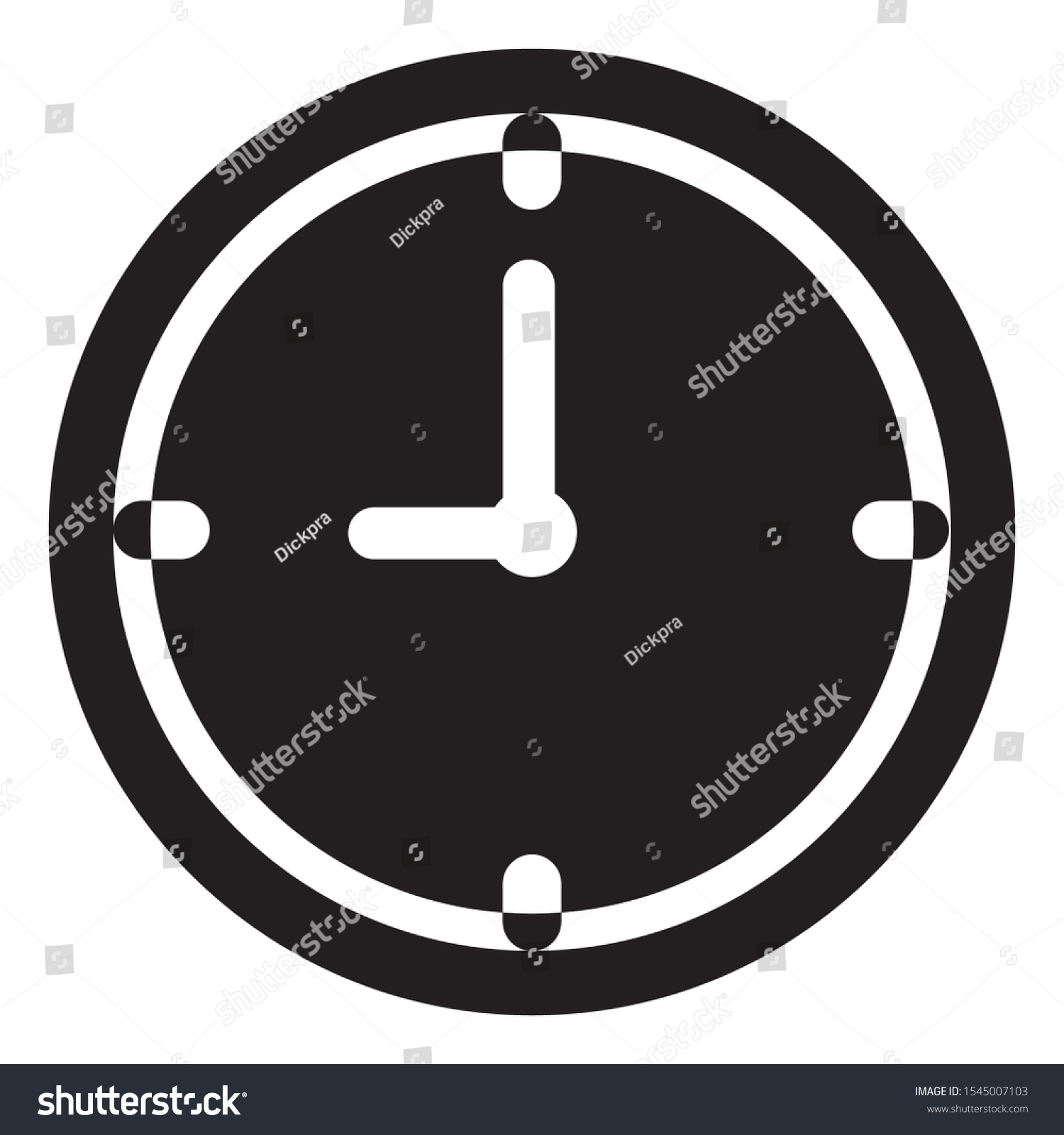 Analog Clock Flat Icon Clock Icon Stock Vector (Royalty Free ...