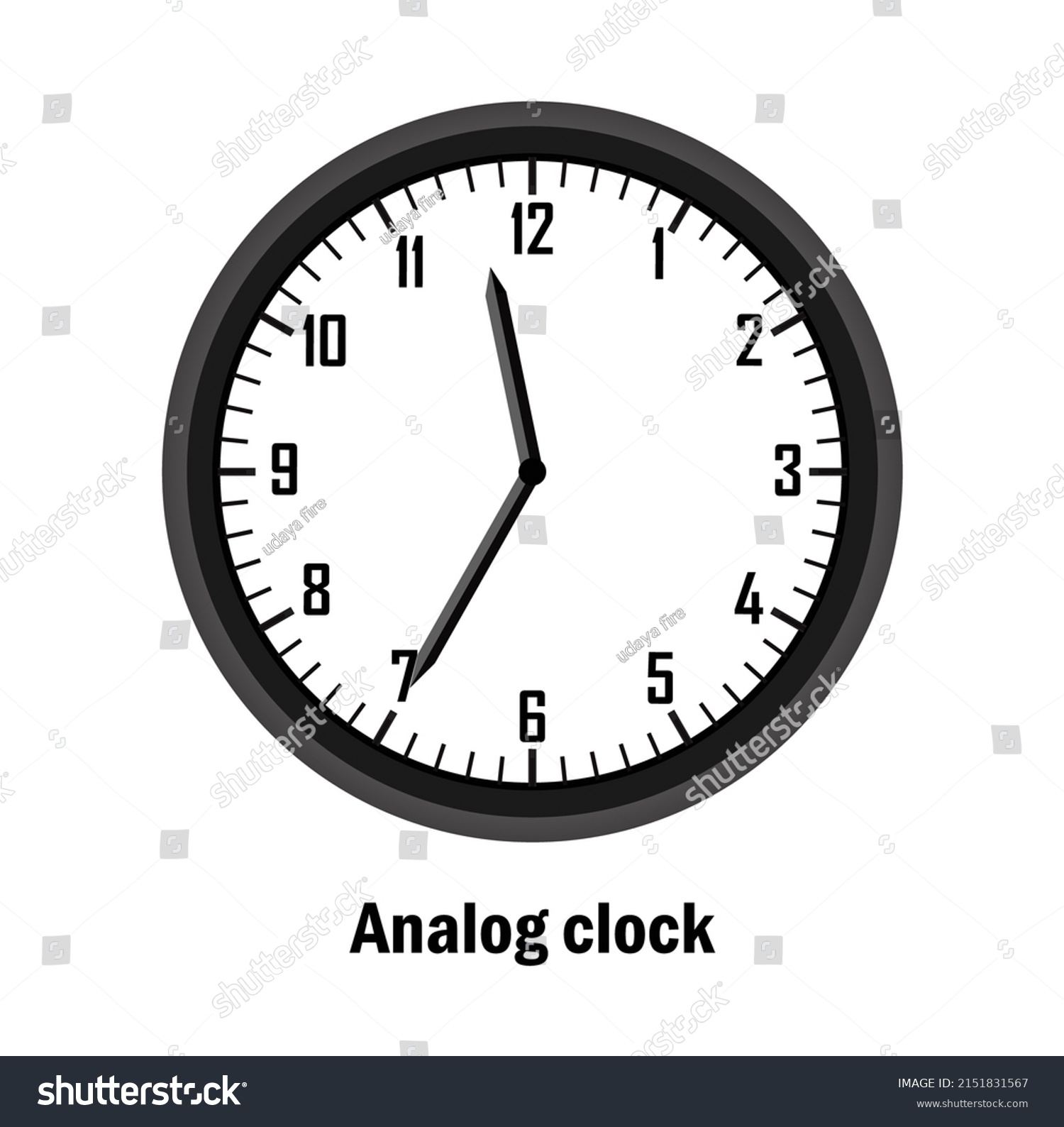 Analog Clock Time 1135 White Background Stock Vector (Royalty Free ...